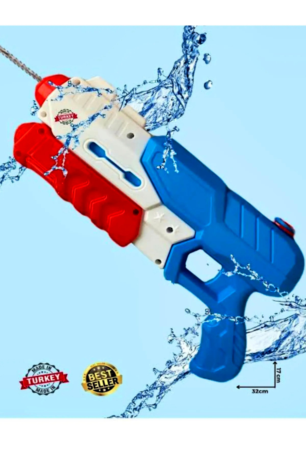 SAZE Pompalı Su Tabancası 600ml - 30 Cm SICAK YAZ GÜNLERİNDE COCUKLARIN EĞLENCESİ SU POMPALI ...