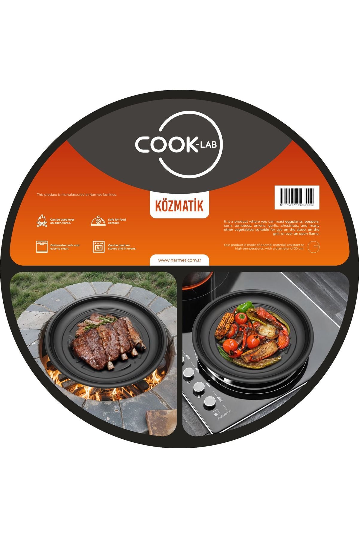 COOK-LAB Közmatik Pratik Emaye Közleme Tavası Ocak Ve Mangal Üstü (ET ...