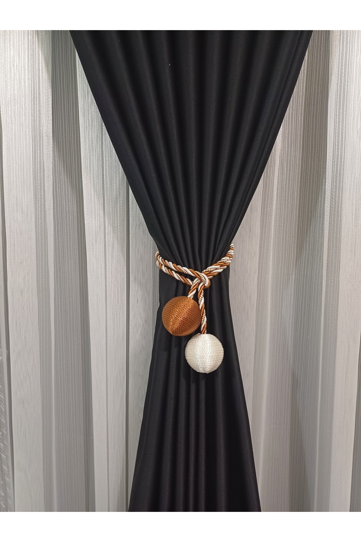 venedik home İki Toplu Bakır & Ekru Renk Fon Perde Bağlama ,Toplama ...