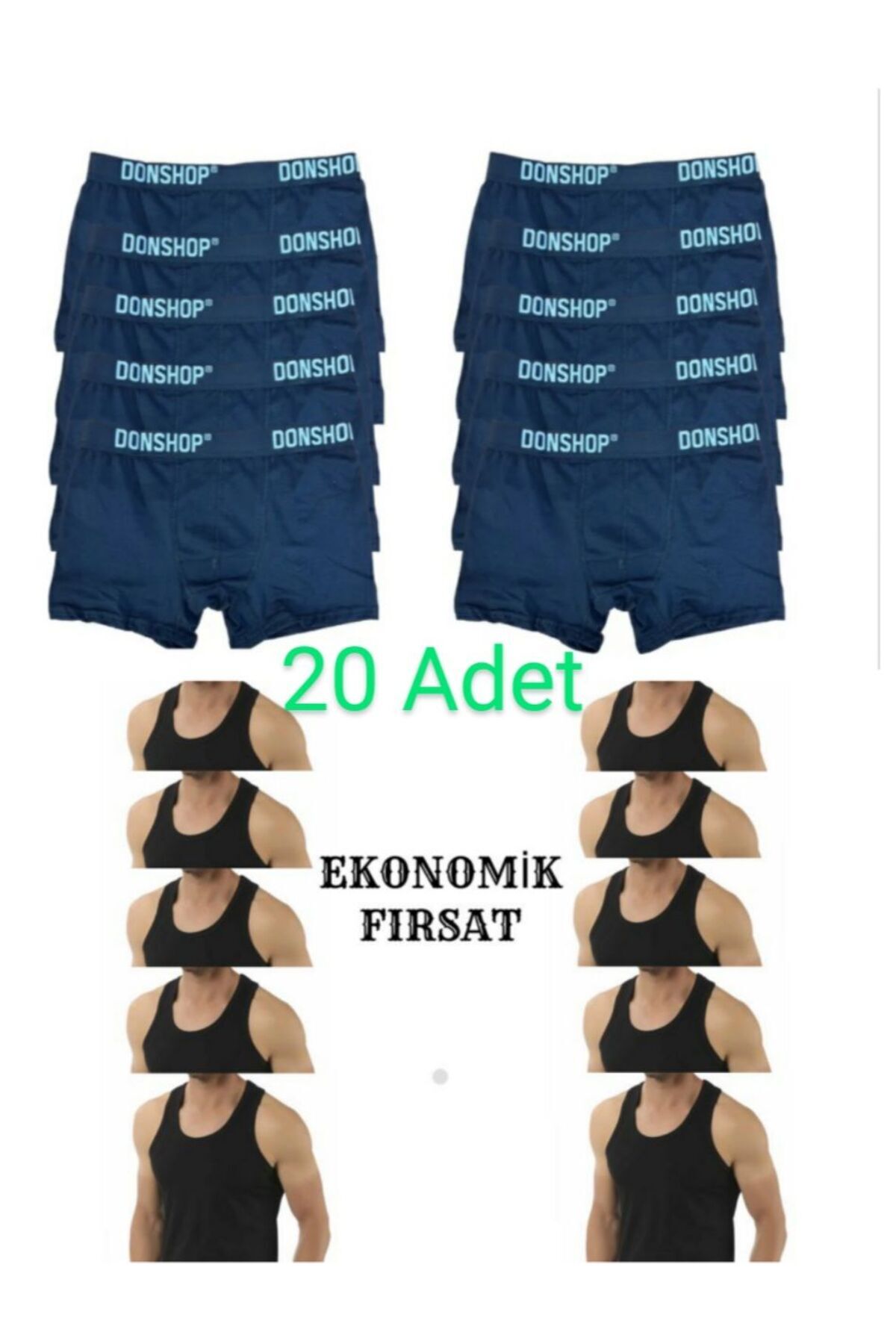 anonim 20'li erkek boxer & Atlet takım Fiyatı, Yorumları - Trendyol