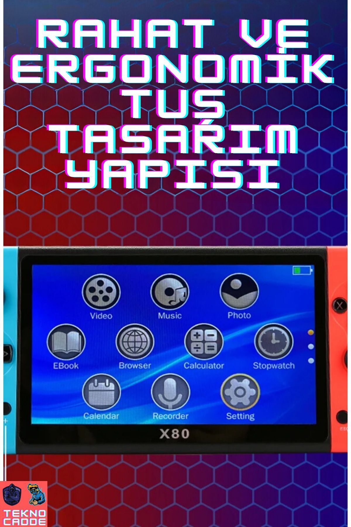 beboncool X80 7inç LCD Geniş Ekran HDMİ 128bit 10000+ RETRO ARCADE OYUN ...