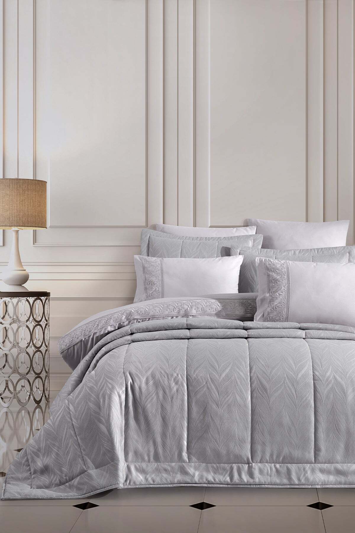 Elart Çeyiz Paketi 9 Parça (yatak örtüsü+nevresim takımı) Liza Gri ...