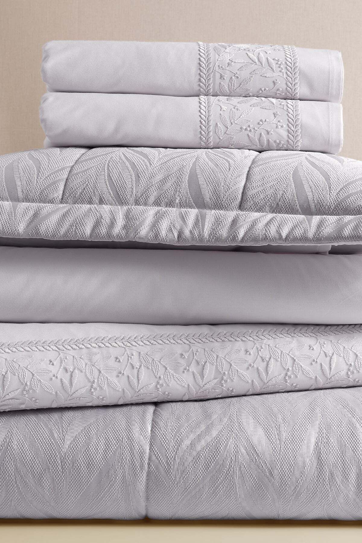 Elart Çeyiz Paketi 9 Parça (yatak örtüsü+nevresim takımı) Liza Gri ...