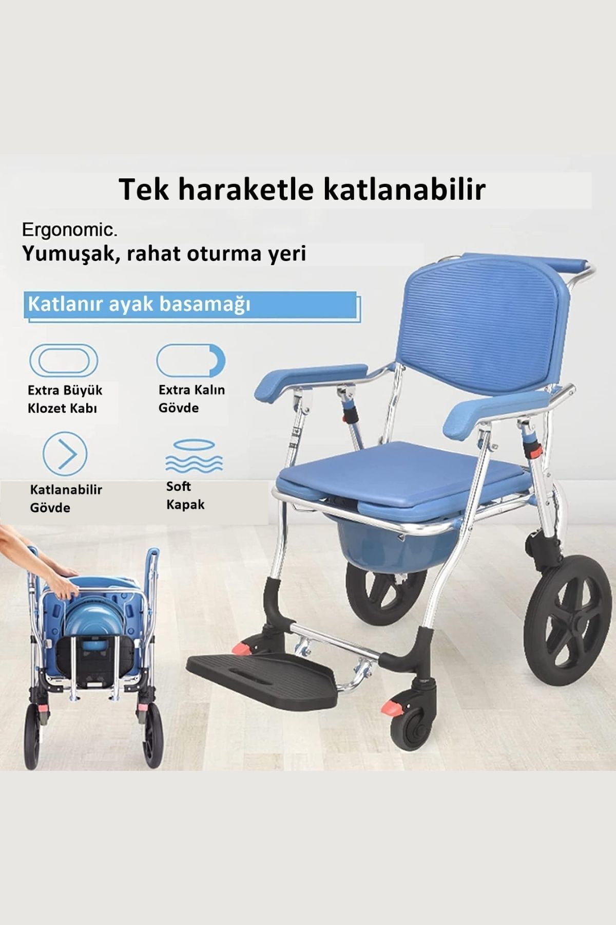 Medkimsan Tekerlekli Sandalye | Banyo Sandalyesi | Klozetli Tuvalet ...