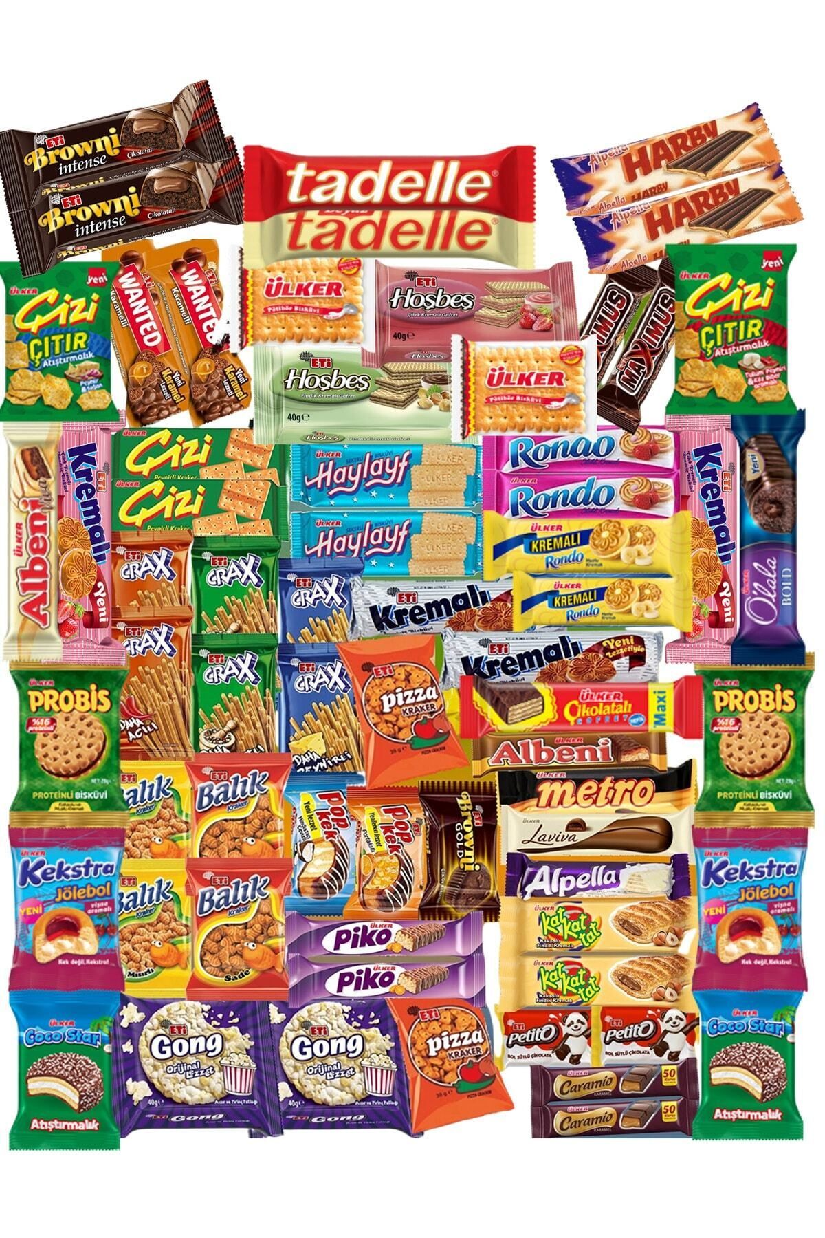Ülker Aylık Giga Dev Abur Cubur Yılbaşı Atıştırmalık Paketi 68 Parça ...