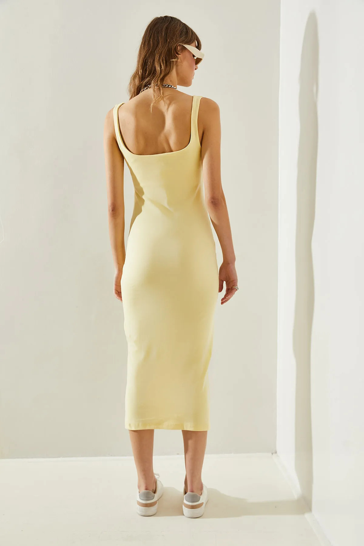 Bianco Lucci Kadın Kare Yaka Askılı Penye Midi Boy Basic Elbise 60251239 Fiyatı, Yorumları ...