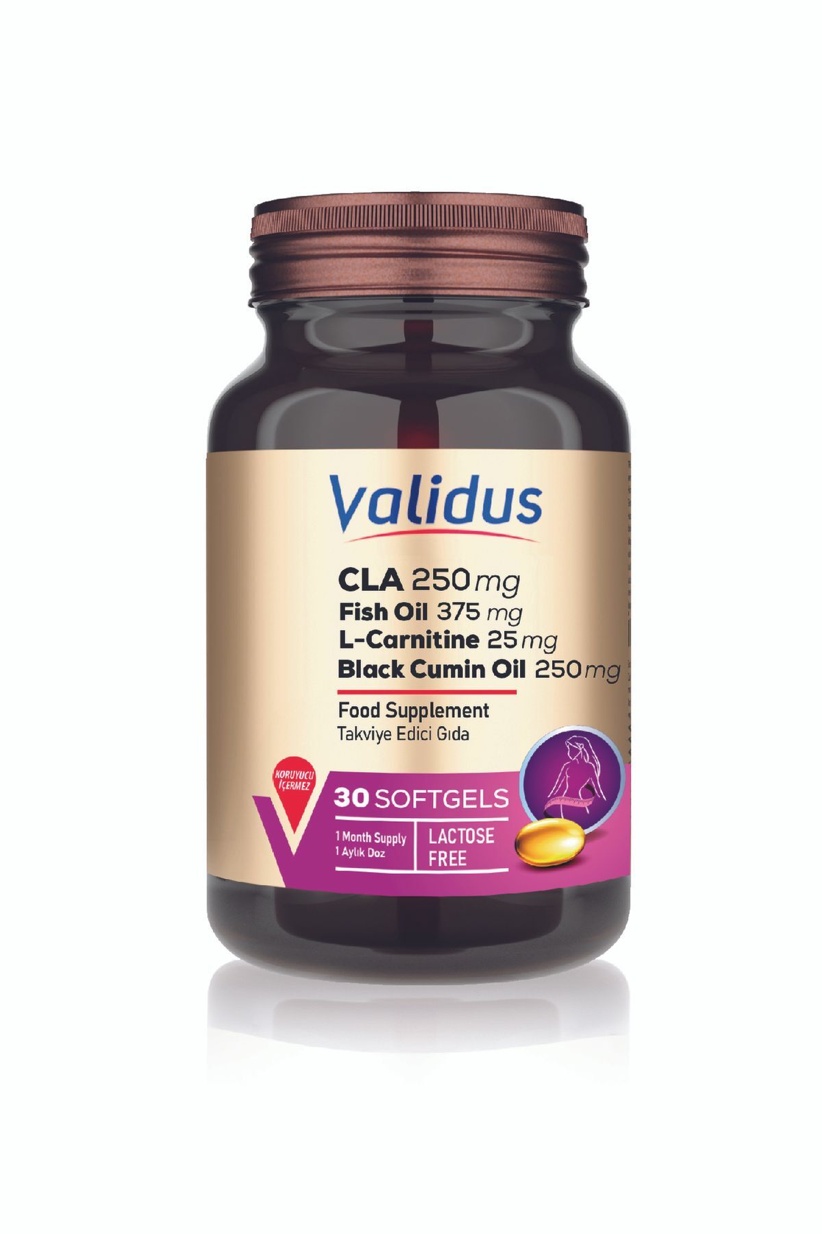 Validus Super Slim CLA Omega-3 Nigella Sativa Green Tea Probiotic 30 ...