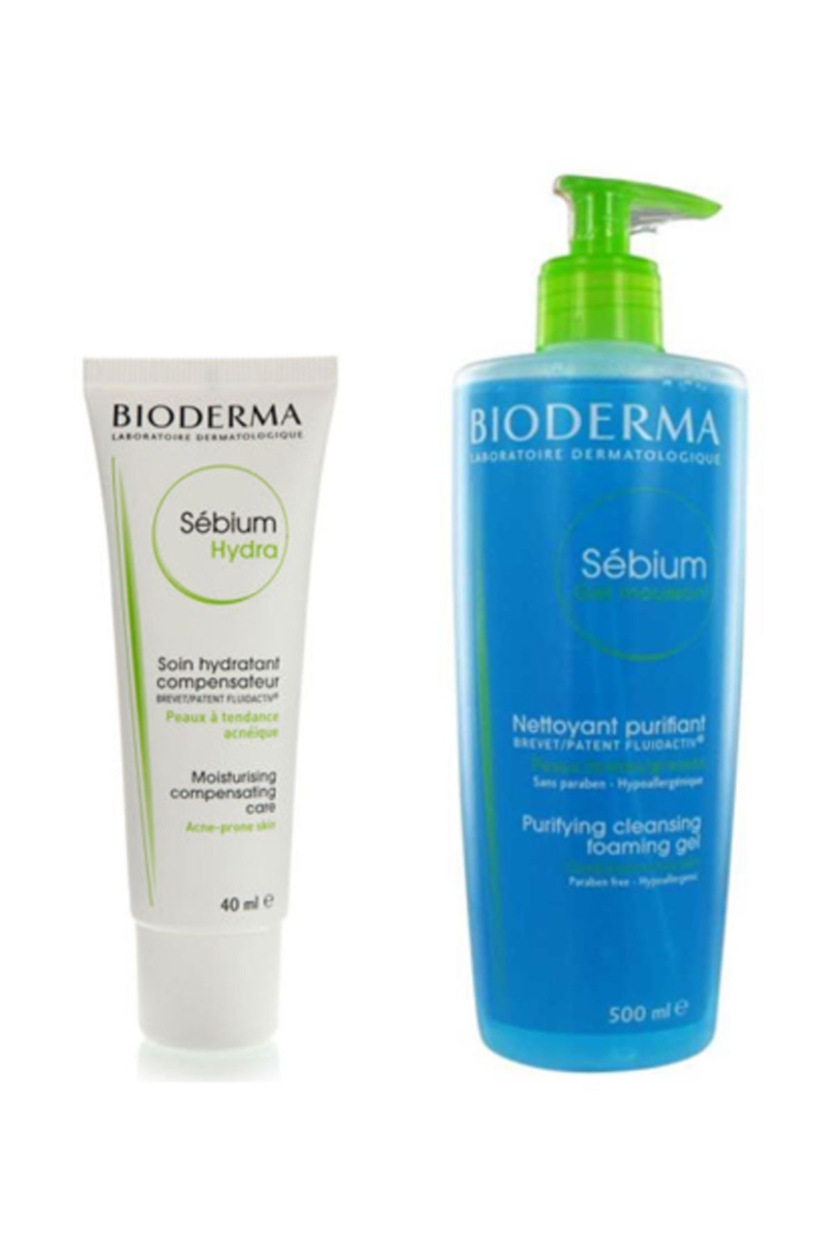 Bioderma Sebium Hydra Cream 40 ml Sebium Yıkama Jel 500 ml Akne Bakım ...