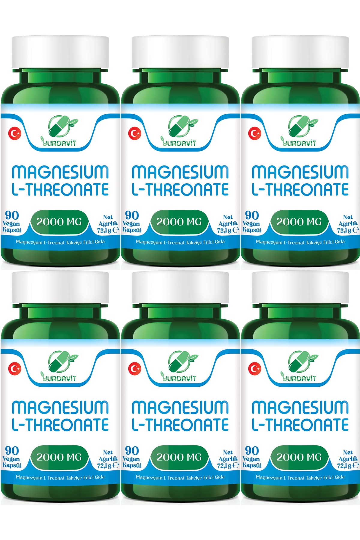 Yurdavit Magnesium L-threonate Magnezyum L-treonat 2000 Mg 90 Kapsül Vegan 6x90 Kapsül - Fiyatı ...