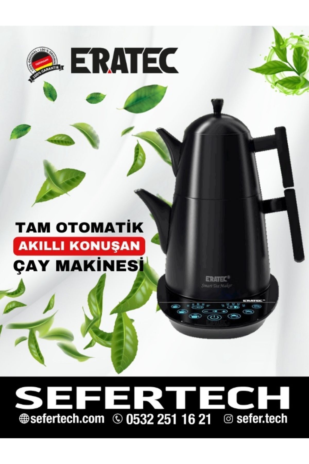 ERATEC Tam Otomatik Konuşan Akıllı Çaydanlık Tm-53 (SİYAH) - OnuAl ...