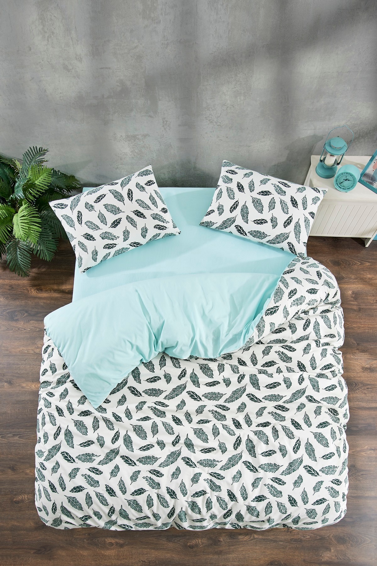 Valezium YAPRAK TEK KİŞİLİK NEVRESİM SETİ ( 160X220 NEVRESİM KILIFI & 1 ...