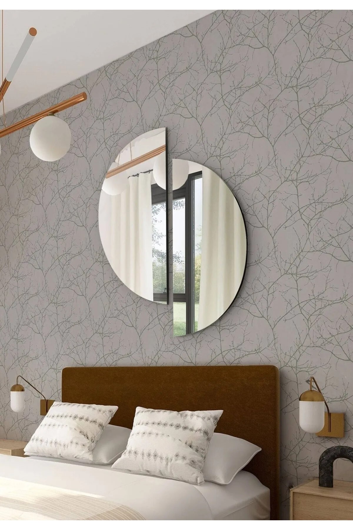 B&B Dekorasyon Dekoratif 2li Parça Ayna Duvar Aynası 60 Cm çapında ...