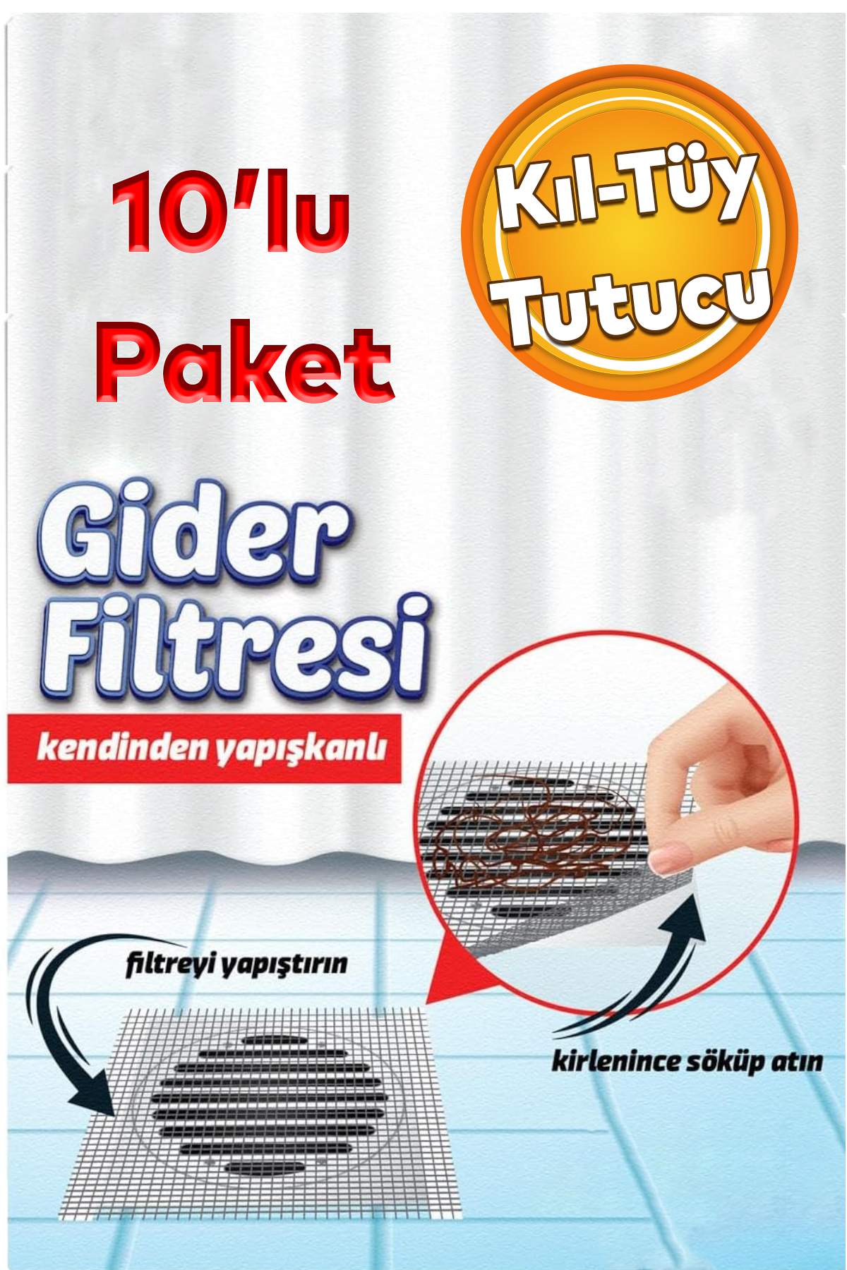 Badem10 Kıl Kir Pis Tutucu Süzgeç Kullan At Yapışkanlı Banyo Lavabo ...