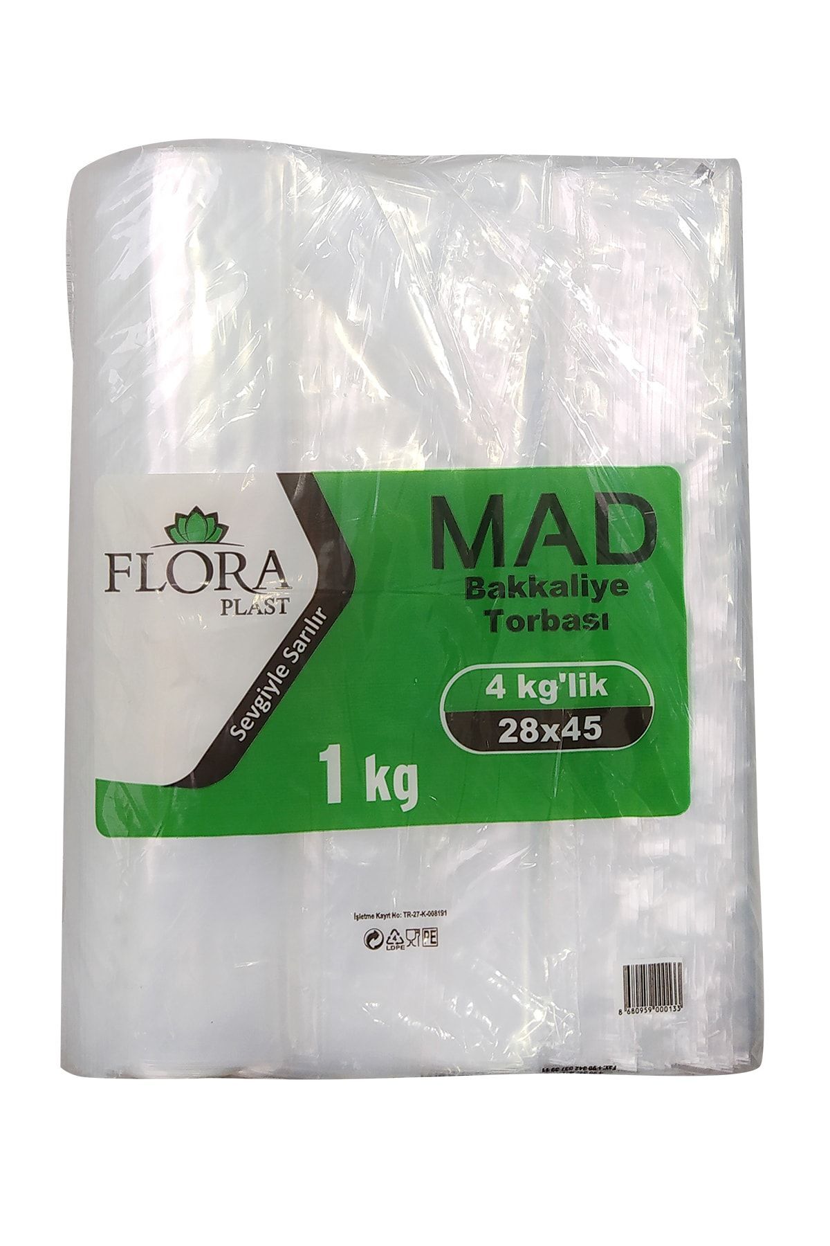 FloraPlast Plastik Bakkaliye Torbası Naylon Torba 28x45 cm 4 kg Fiyatı ...