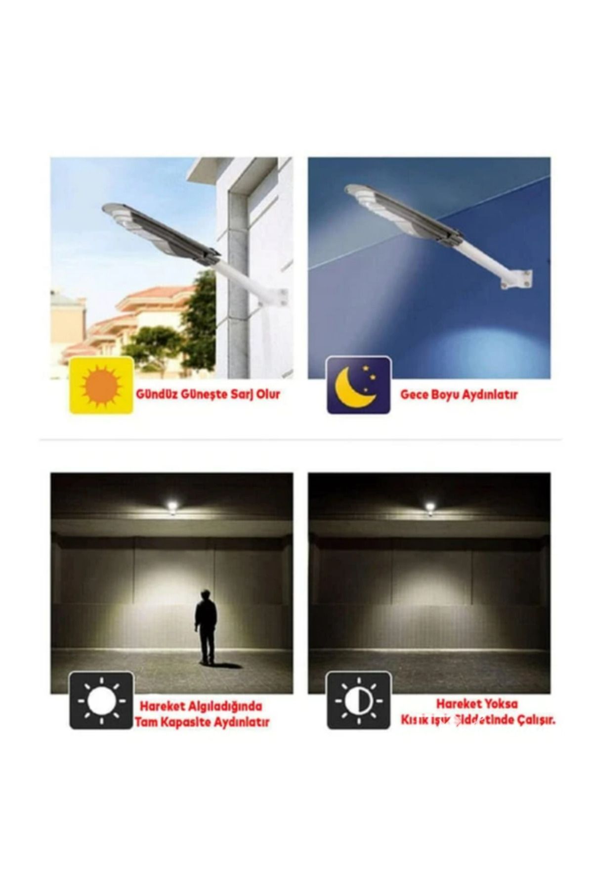 Voltek 200w Kumandalı Solar Led Sokak Armatürü / Sensörlü - Beyaz Işık ...
