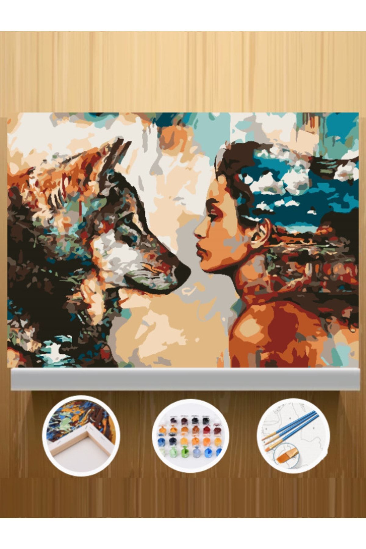 CNS HOBBY TUVAL Sayılarla Boyama Hobi Seti 30x40 Cm Çerçeveli Tuval ...