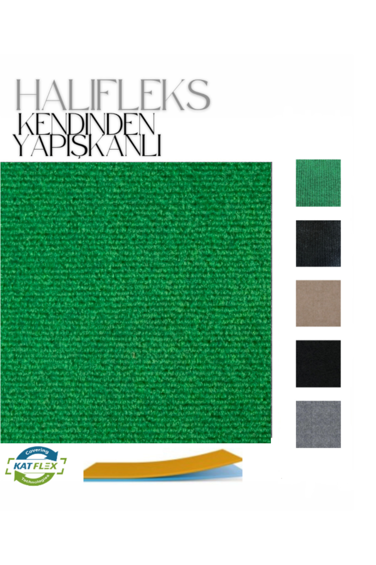 KatFlex Halıflex Kendinden Yapışkanlı Duvardan Duvara Yeşil Halıfleks ...