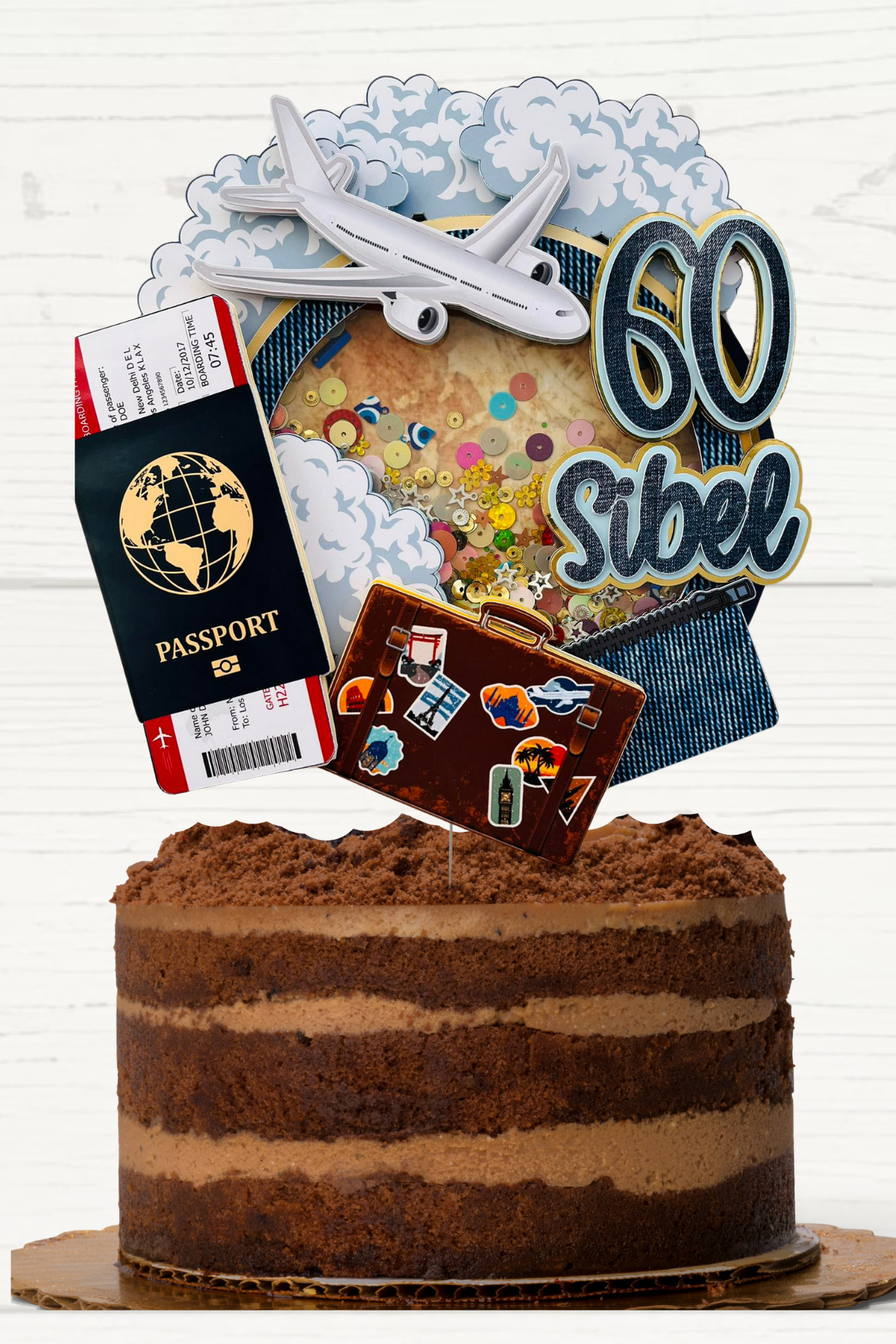 caketopper Seyahat Gezi Temalı Kişiye Özel Yetişkin Doğum Günü Pasta ...