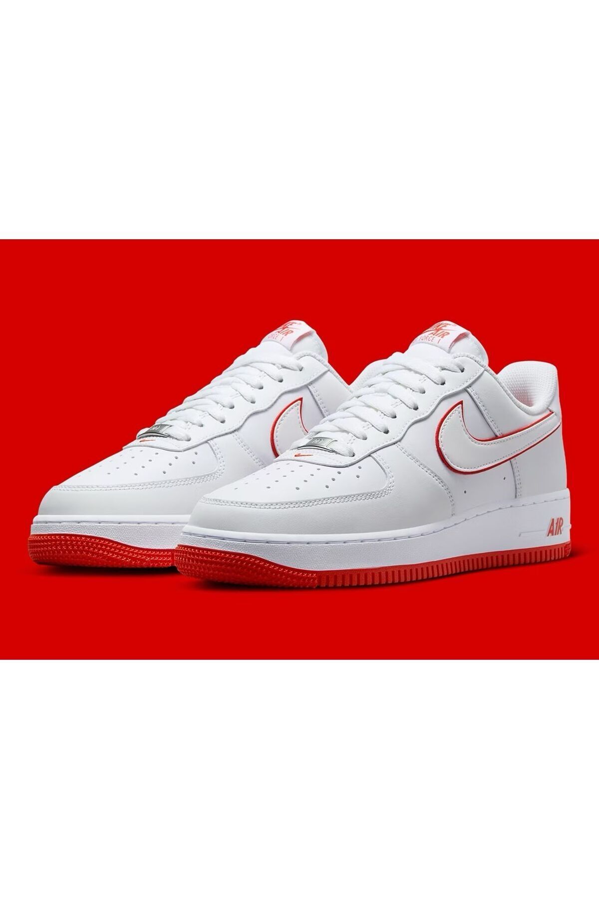 Nike Air Force 1 07 AF1 Beyaz Picante Kırmızı Erkek Günlük Ayakkabı ...