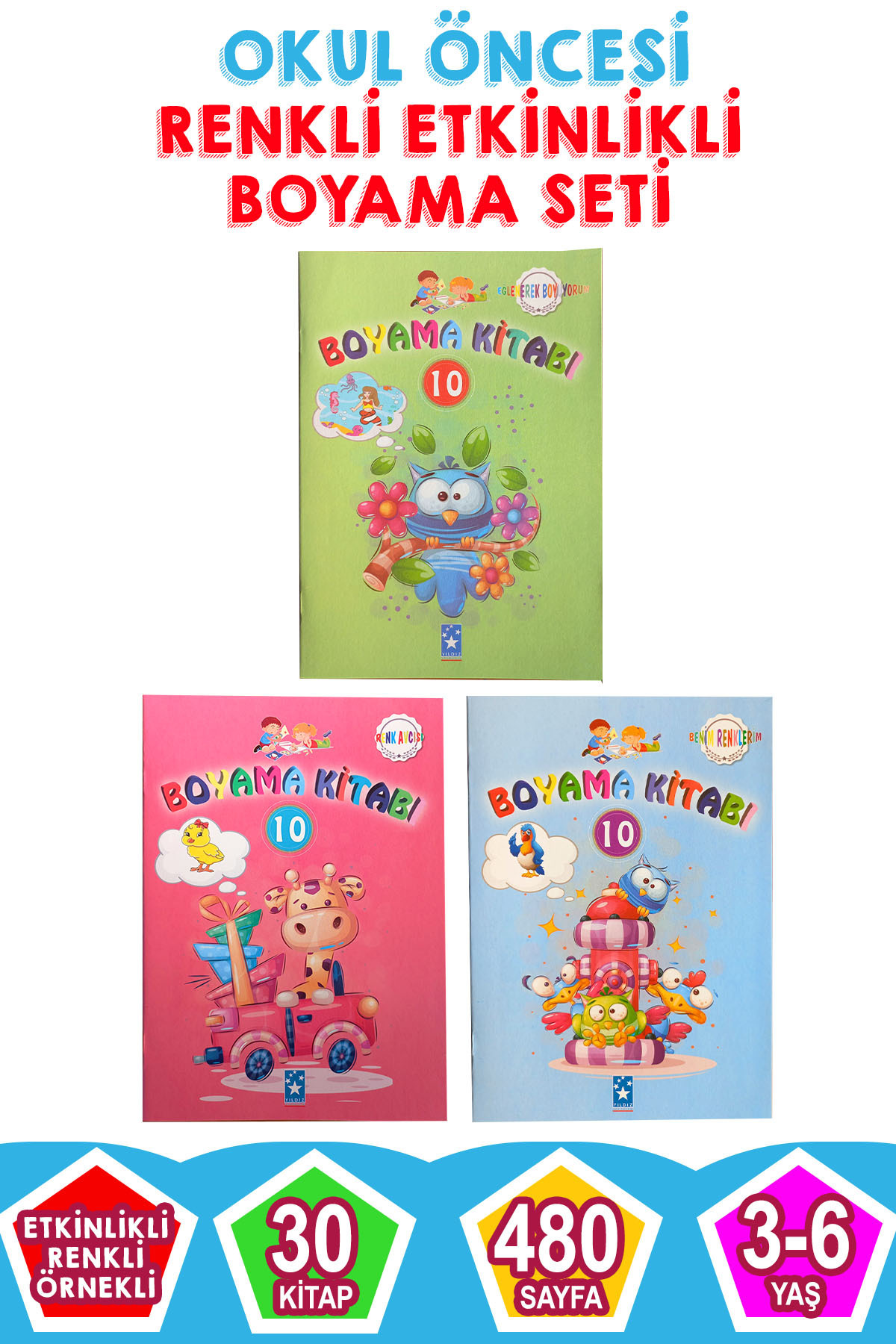 Yıldız Yayıncılık YILDIZ BOYAMA KİTABI-RENK AVCISI-BENİM RENKLERİM ...