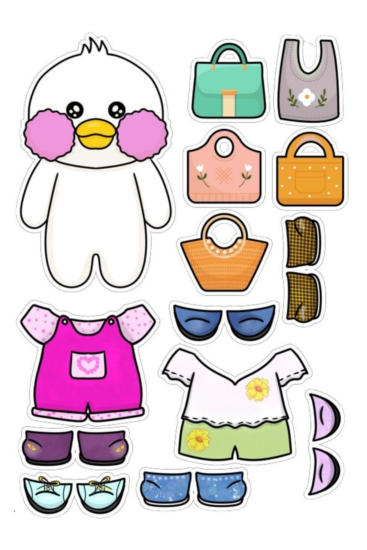 Enine Boyuna Eğitim Paper-Duck (Papır Dak) KES-YAPIŞTIR Aktivite Seti ...