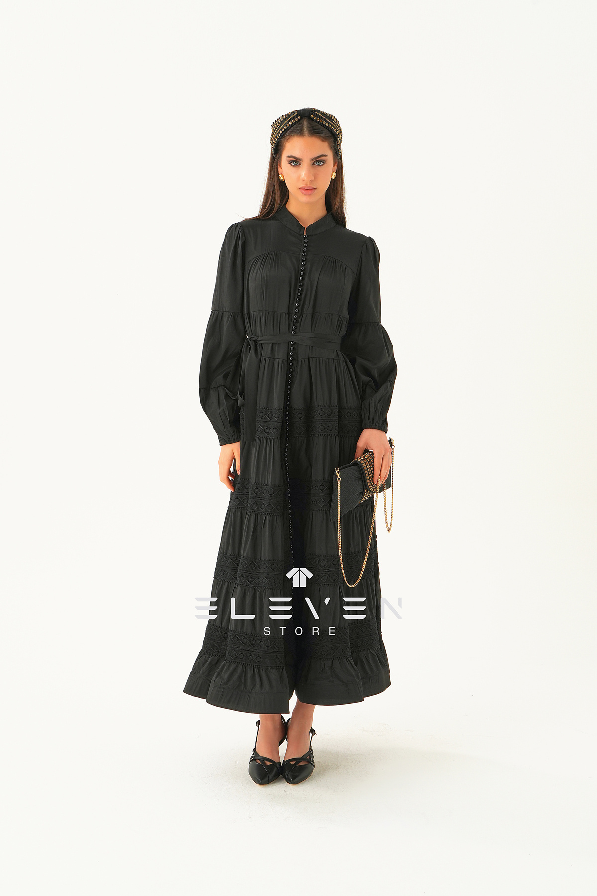 ELEVEN BOYDAN DÜĞMELİ SATEN ELBİSE - Fiyatı, Yorumları