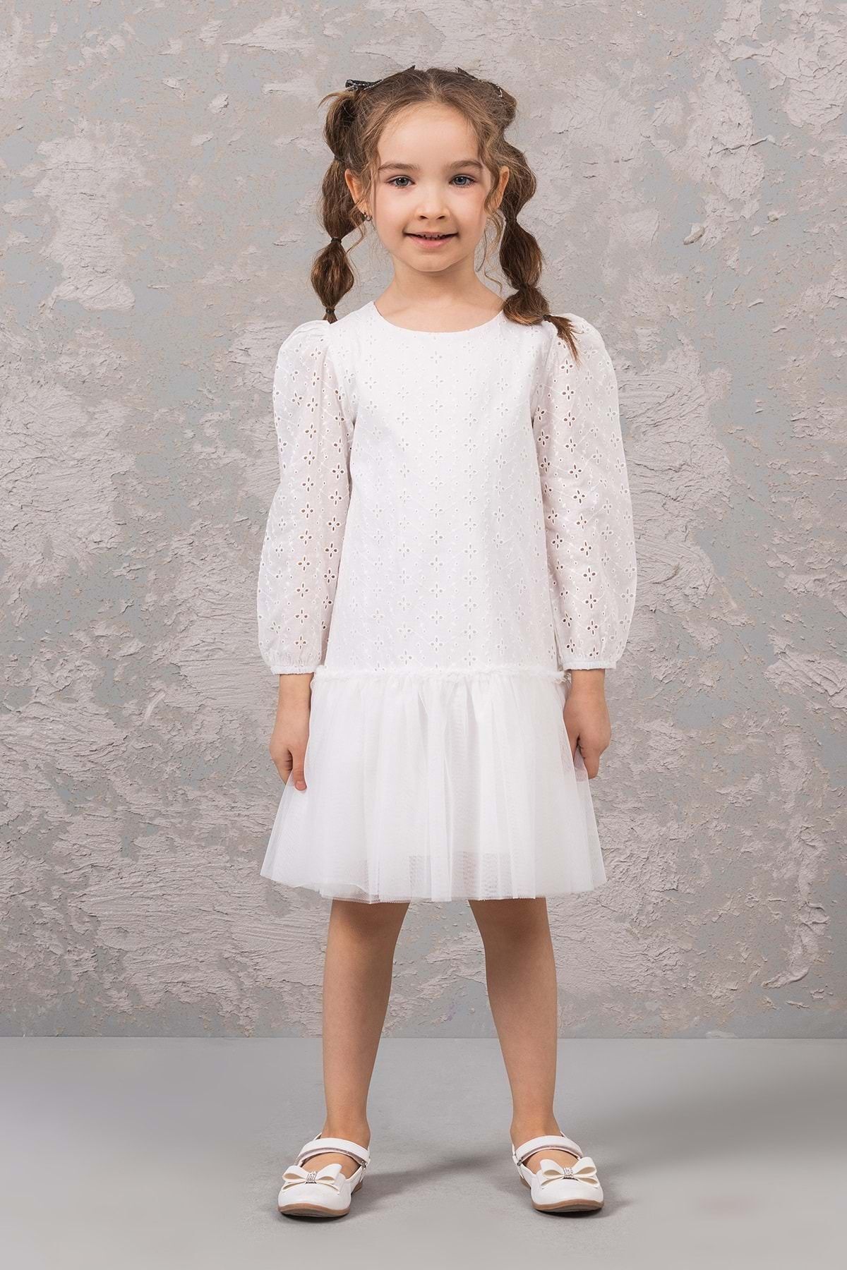 Hopi Kids Üst Kısmı Fisto Etekleri Tül Detaylı Kız Elbise - 6-7 Yaş Fiyatı, Yorumları - Trendyol