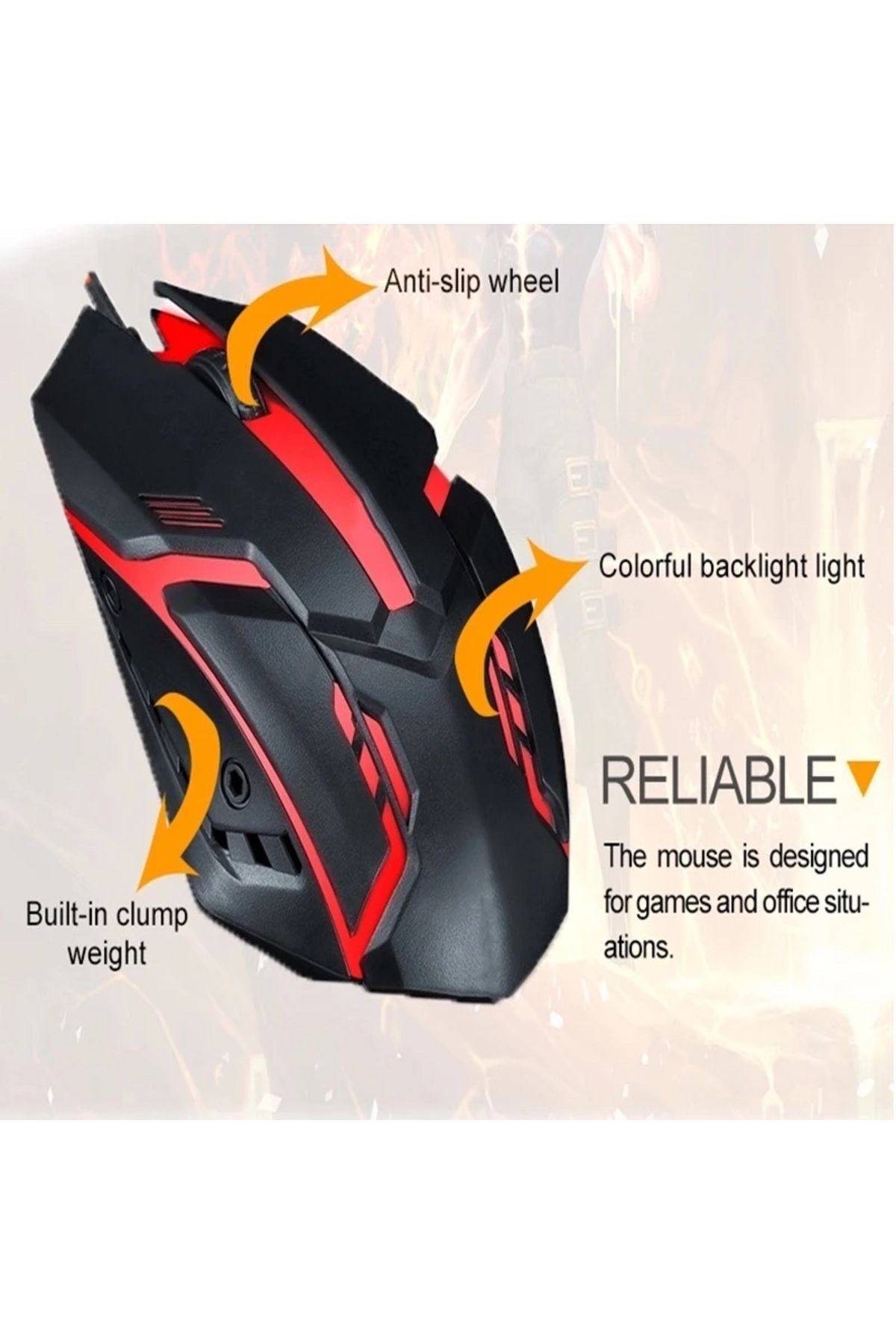 Genel Markalar Limenje S1 Işıklı Oyuncu Kablolu Gamer Oyuncu Mouse ...