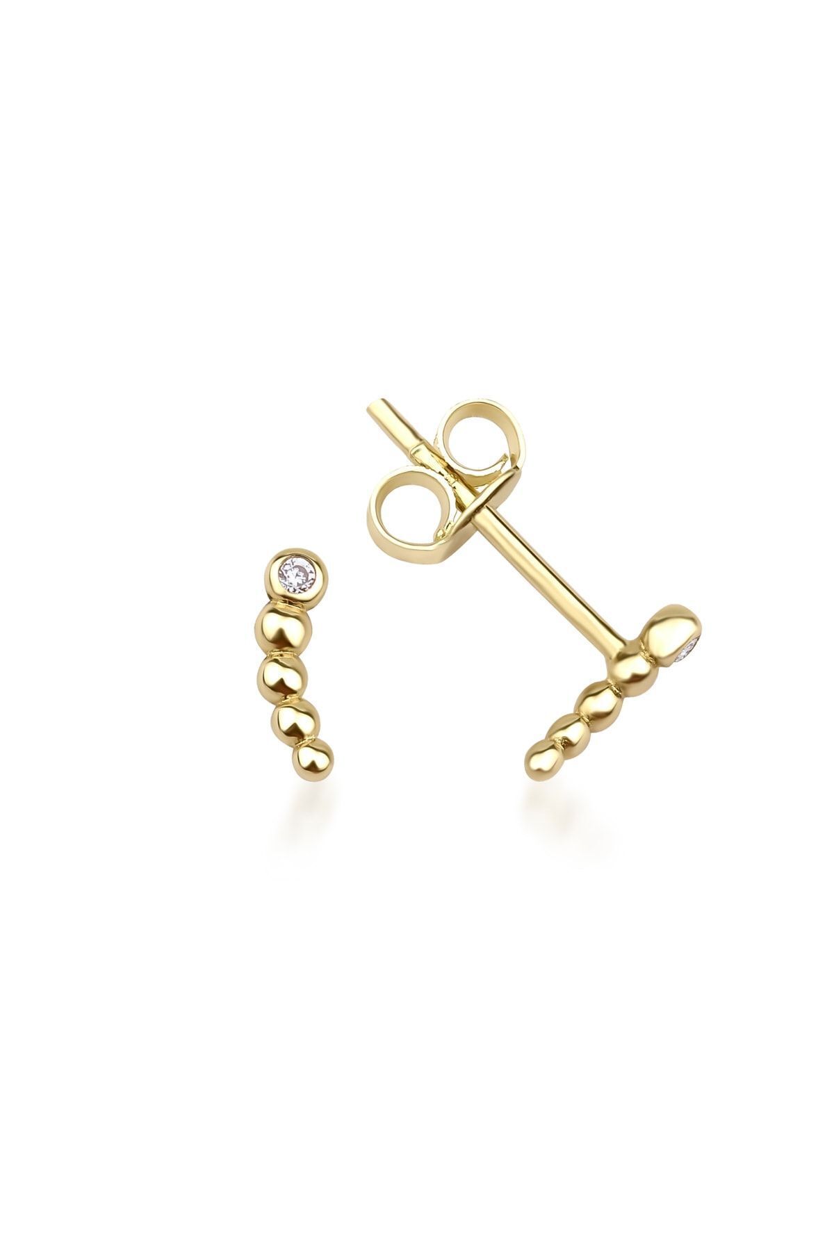 DesignbyKairos 14 Ayar Altın Bubble Bead Diamond Stud Küpe Fiyatı ...