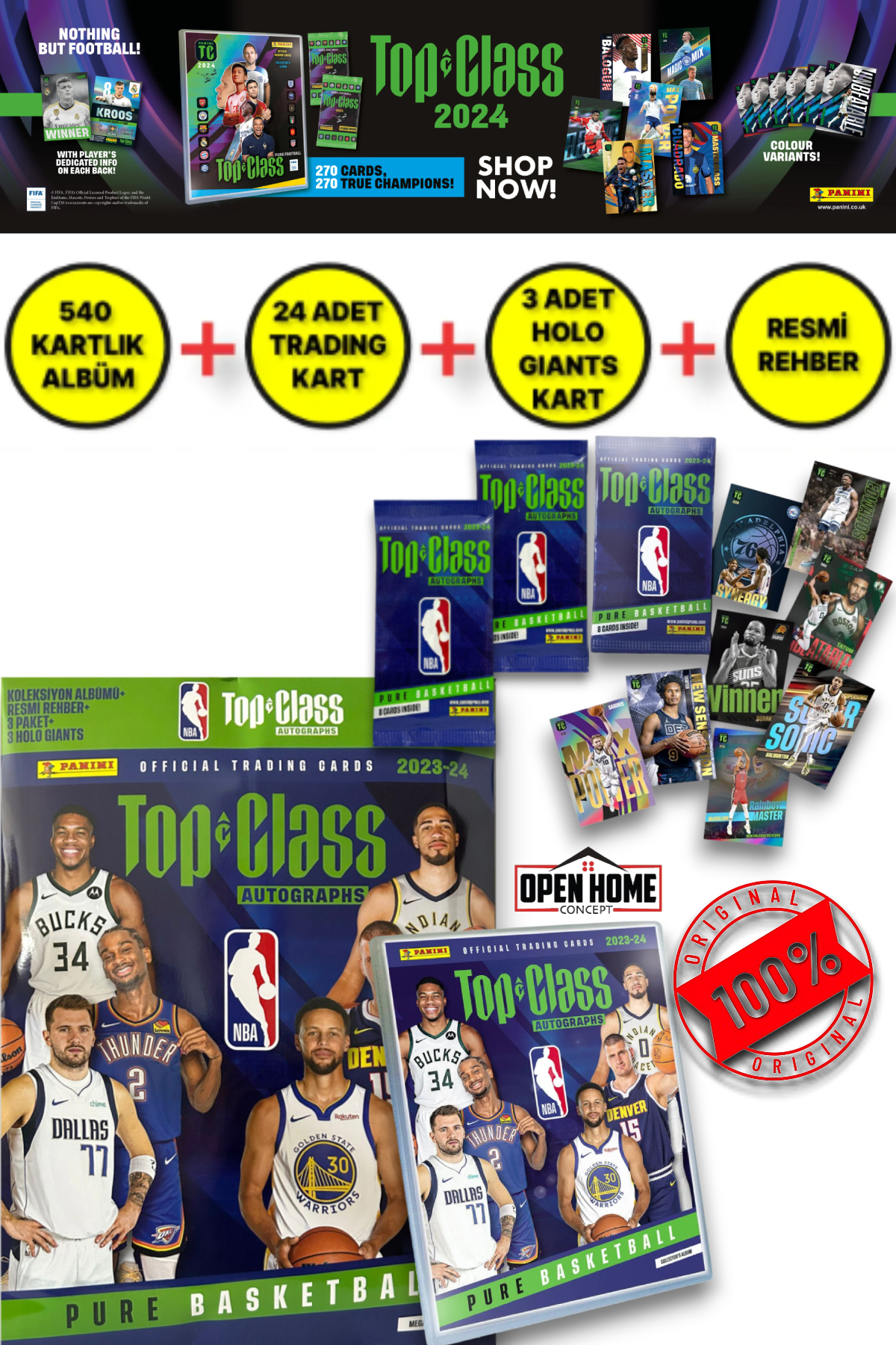TOYFEST Panini Nba Top Class 2024 Koleksiyon Basketbolcu Kartı Albüm ...
