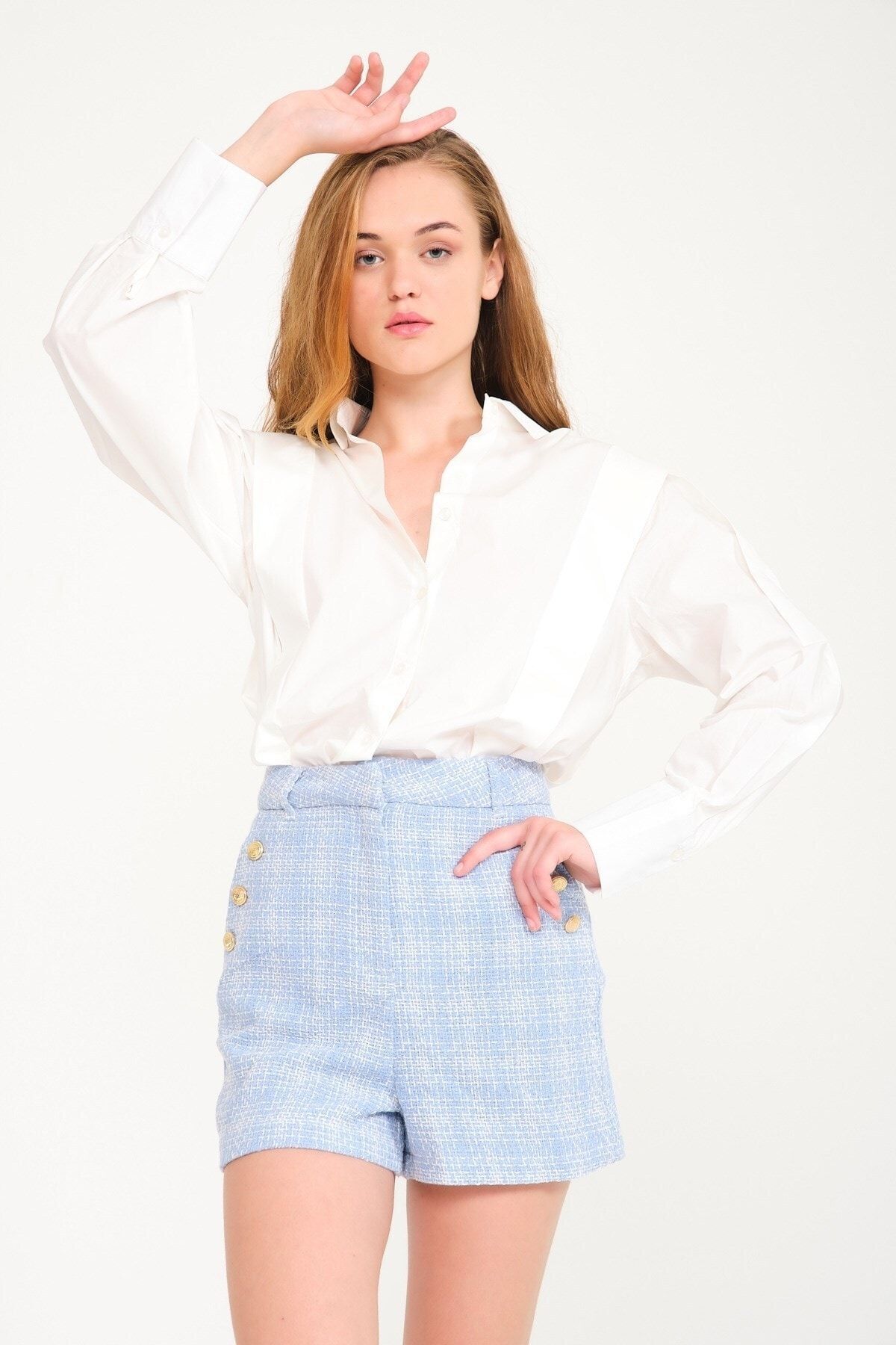 NİLİST Mavi Kare Desenli Tuvit Şort - Fiyatı, Yorumları