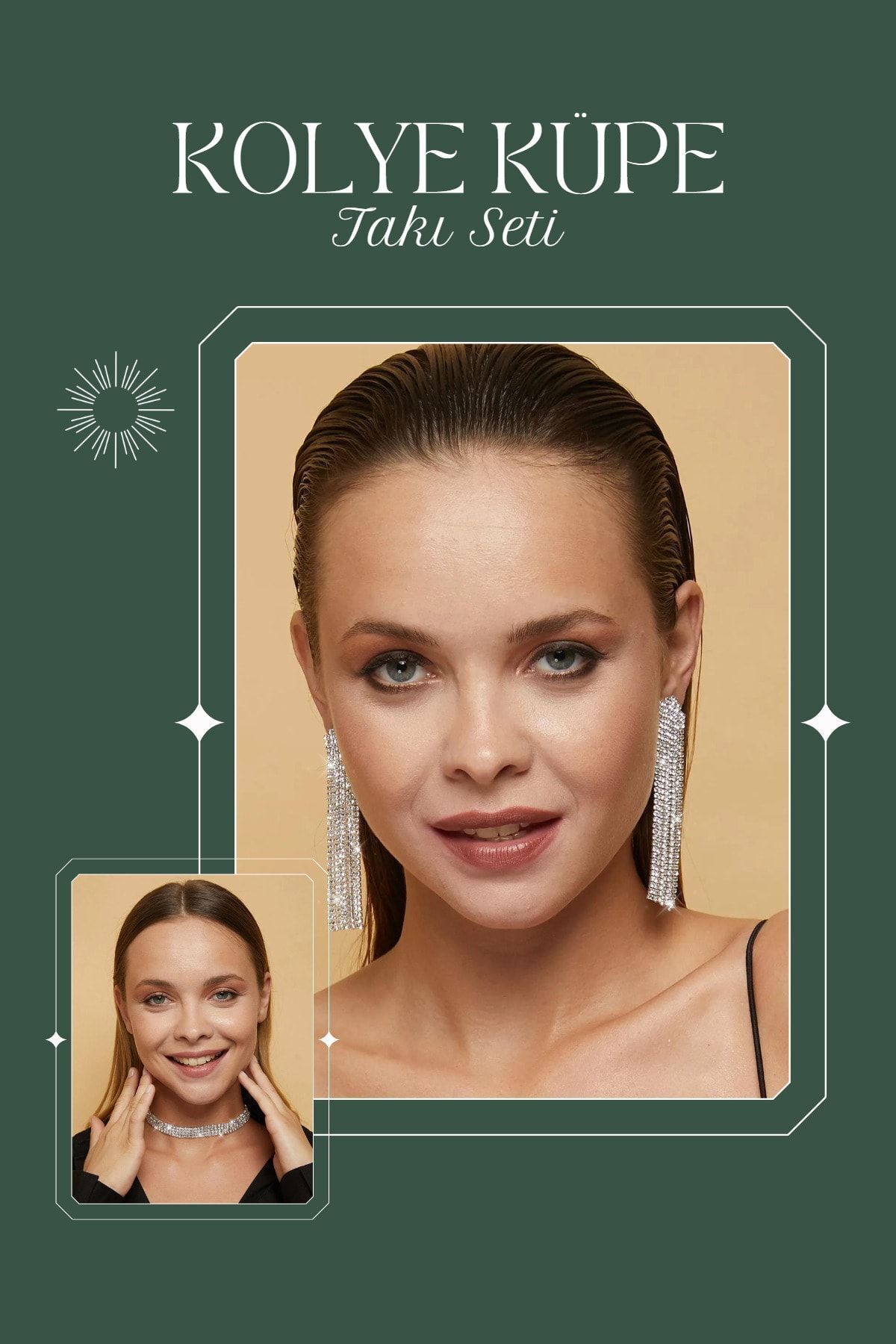 Furtek Aksesuar Kadın Paula Model Taşlı Gümüş Pırlanta Su Yolu Kolye ...