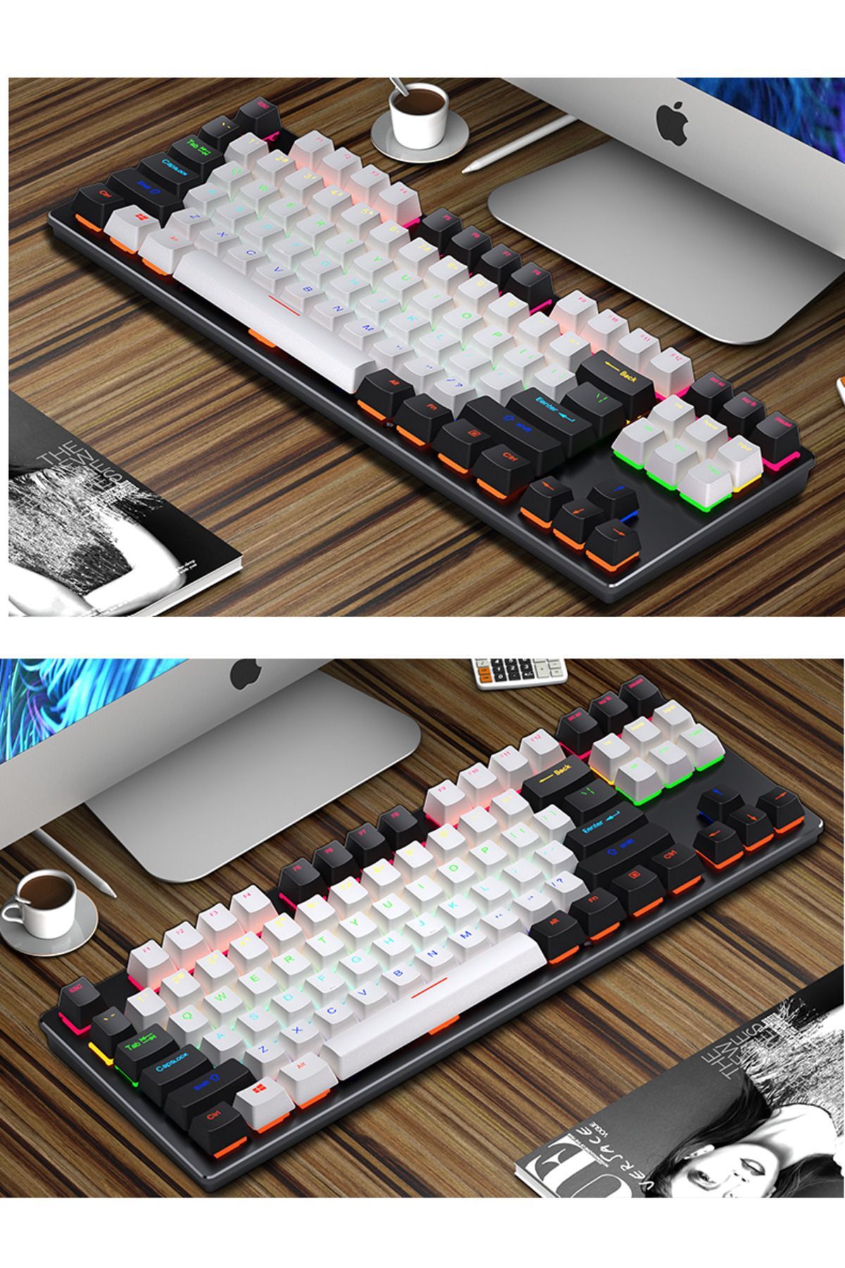 Sarftech Leaven K550 RGB Beyaz/Siyah K550 Mavi Blue Switch Mekanik ...