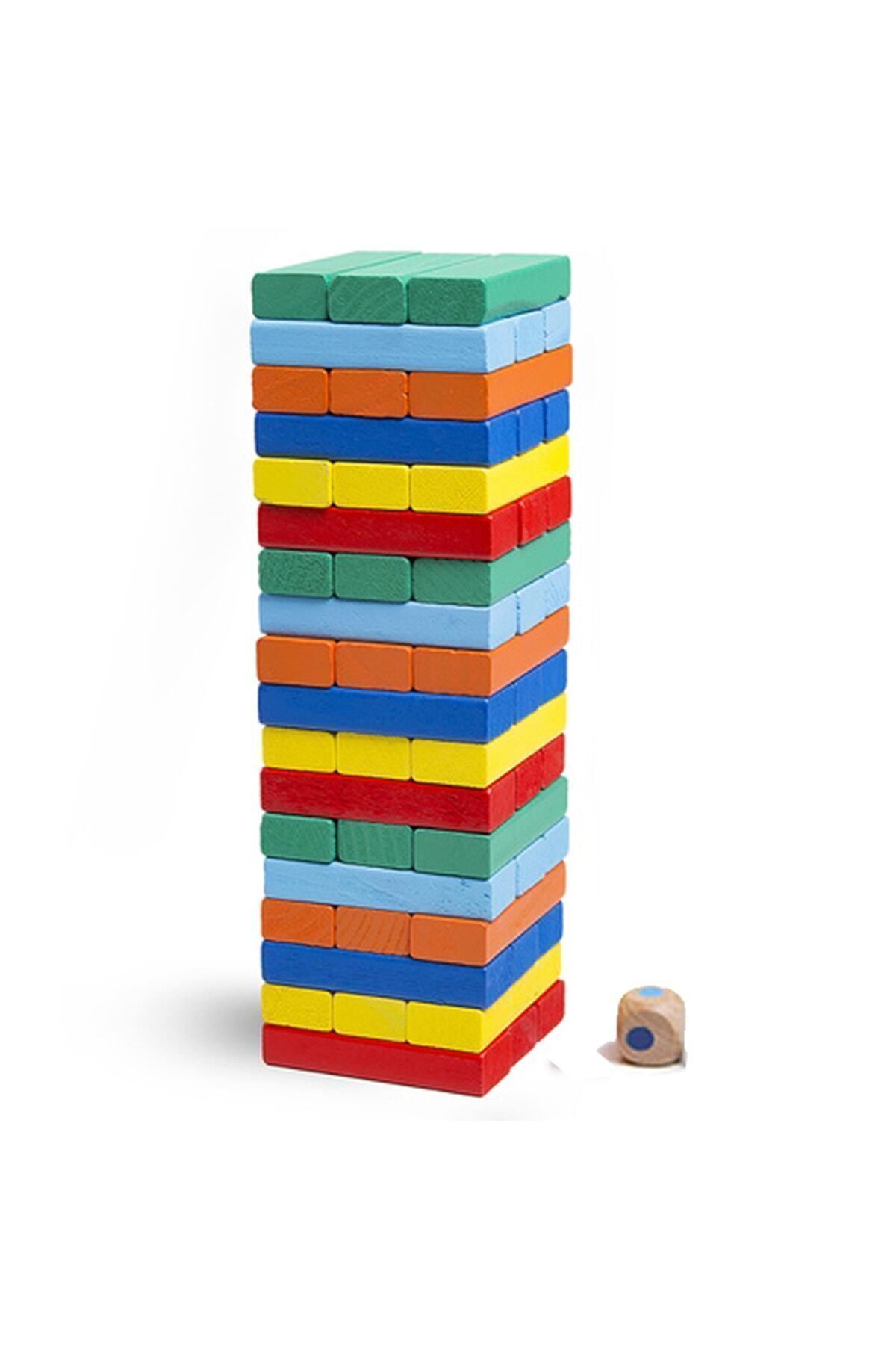 SNR Renkli Denge(JENGA) Oyunu,ahşap Denge Oyunu,ahşap Küçük (MİNİ)boy ...