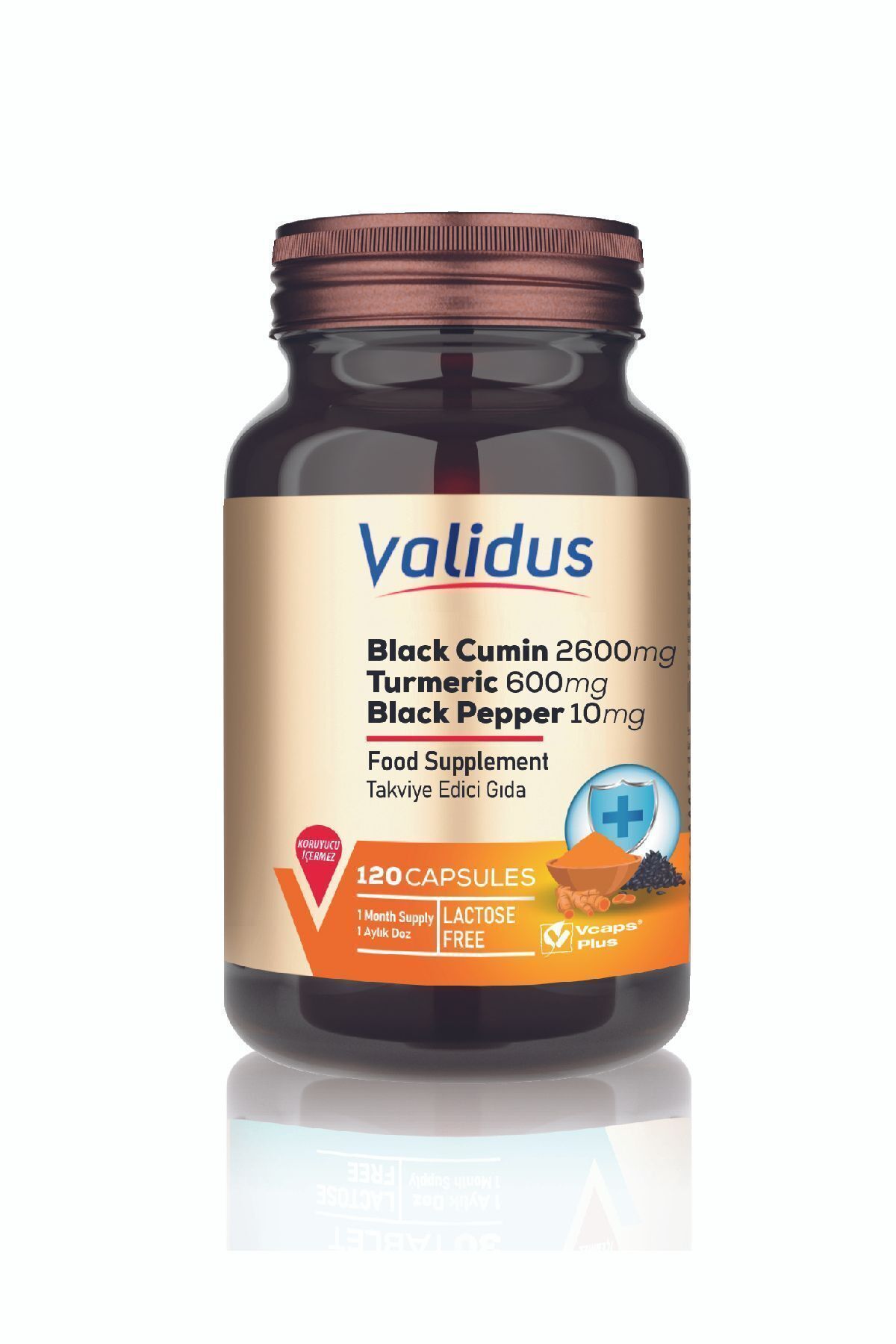 Validus Black Cumin 2600 mg + Turmeric 600 mg + Black Pepper 10 mg 120 ...