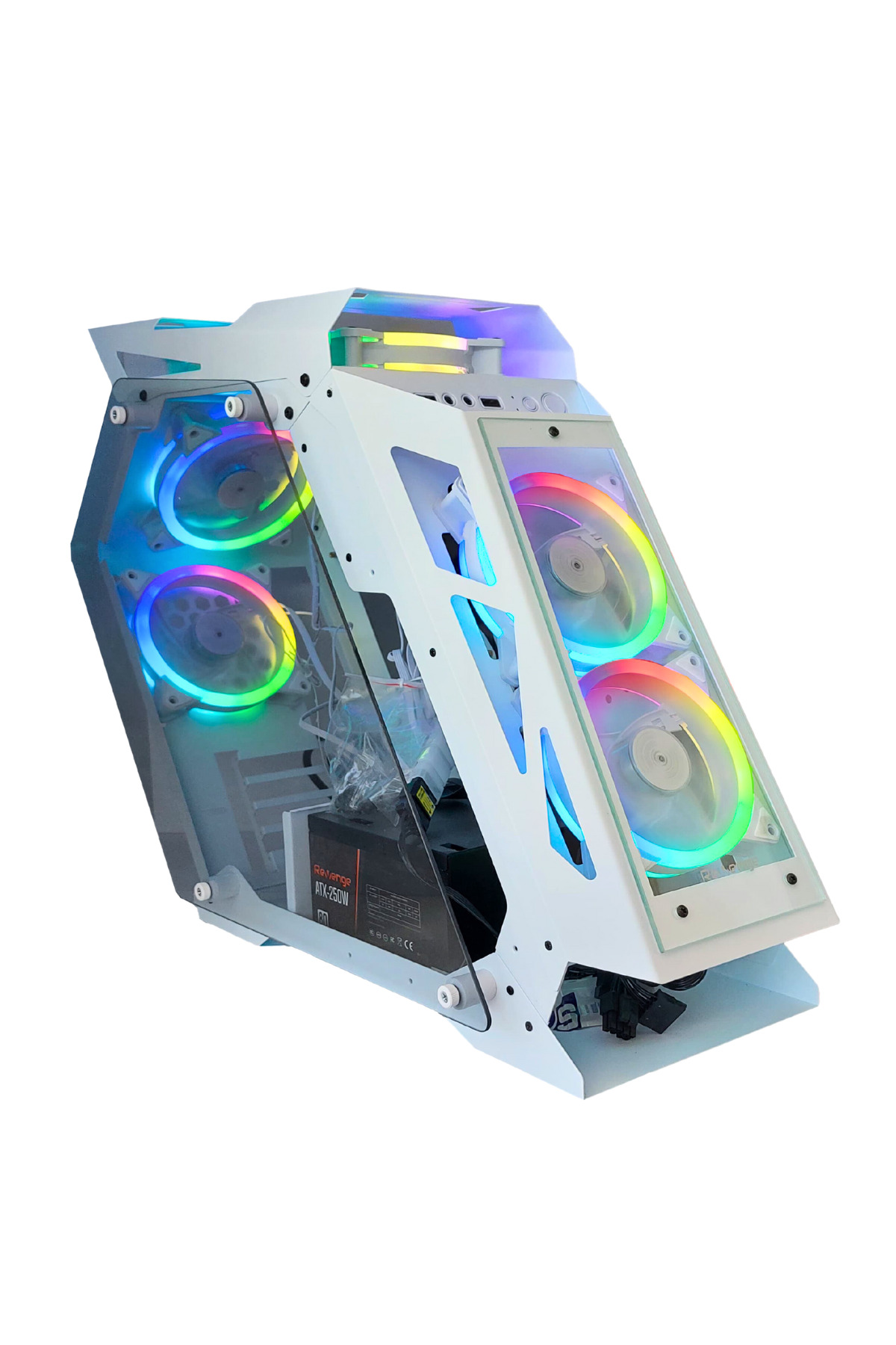 Revenge Darth Vader Beyaz 6 RGB Fanlı Cam Panel Robotik Kasa m-ATX Gaming Oyuncu Bilgisayar ...