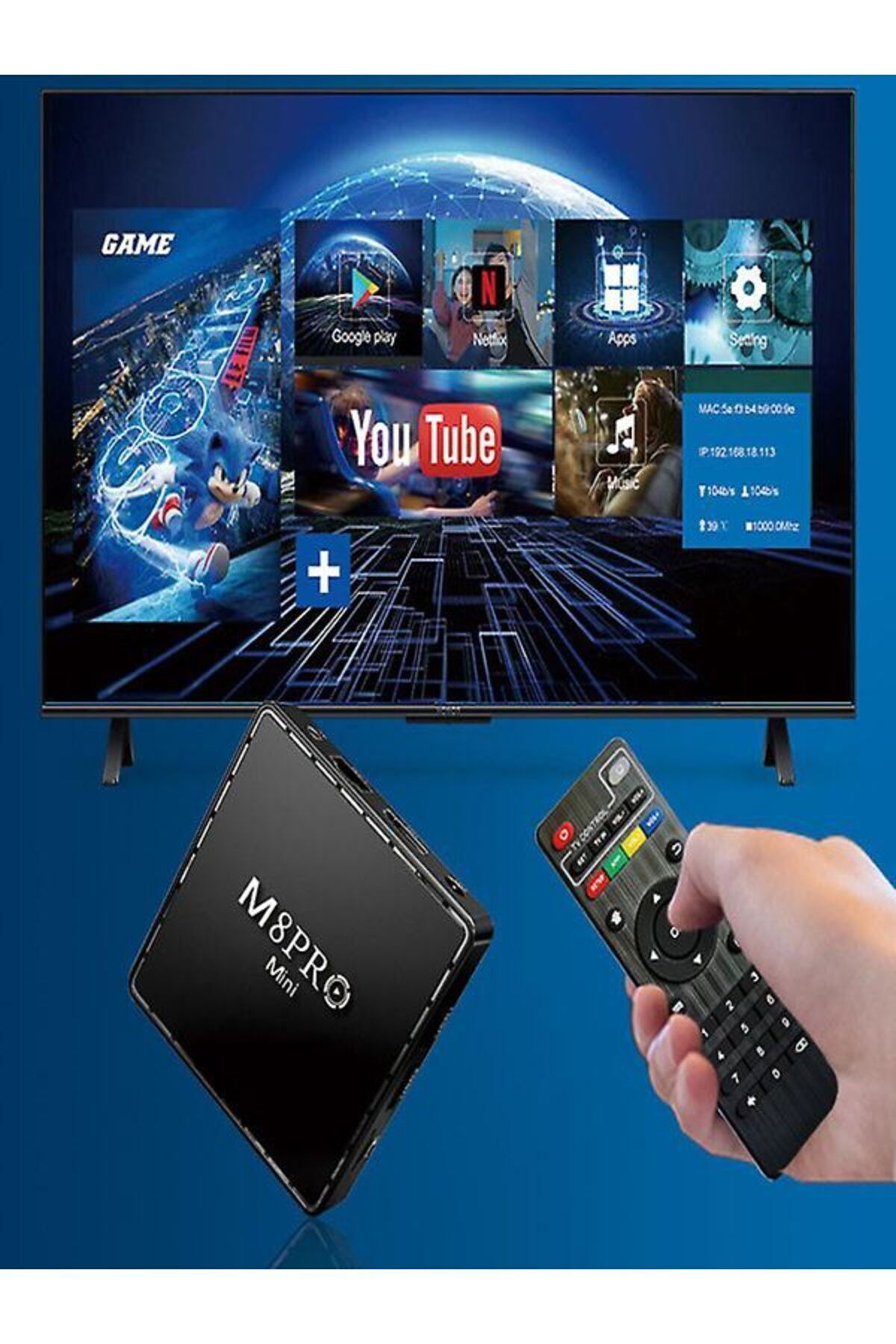 ULTRATEKNO M8PRO Mini 2.4G 10K ultra HD 64 GB TV BOX + GAME BOX android 12.1 TV + Oyun Konsolu ...