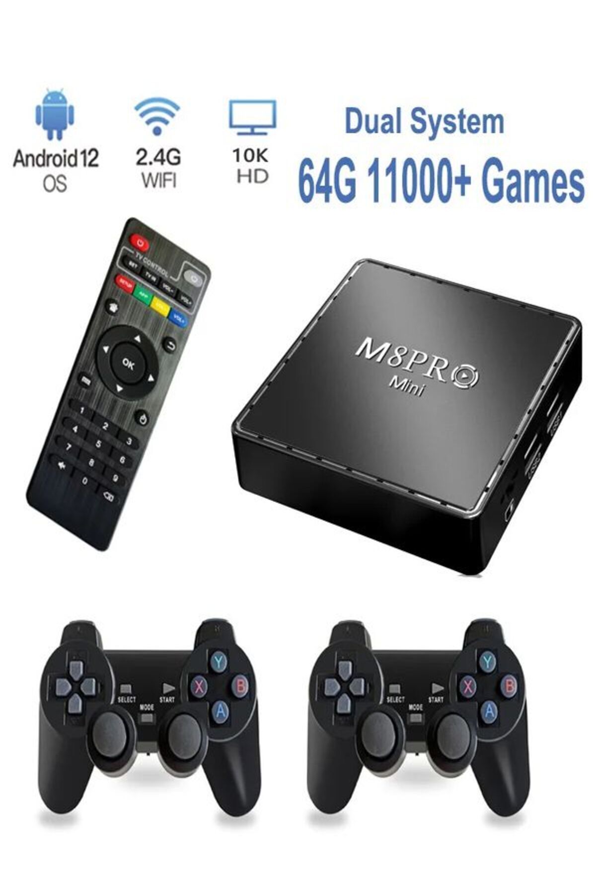 ULTRATEKNO M8PRO Mini 2.4G 10K ultra HD 64 GB TV BOX + GAME BOX android ...
