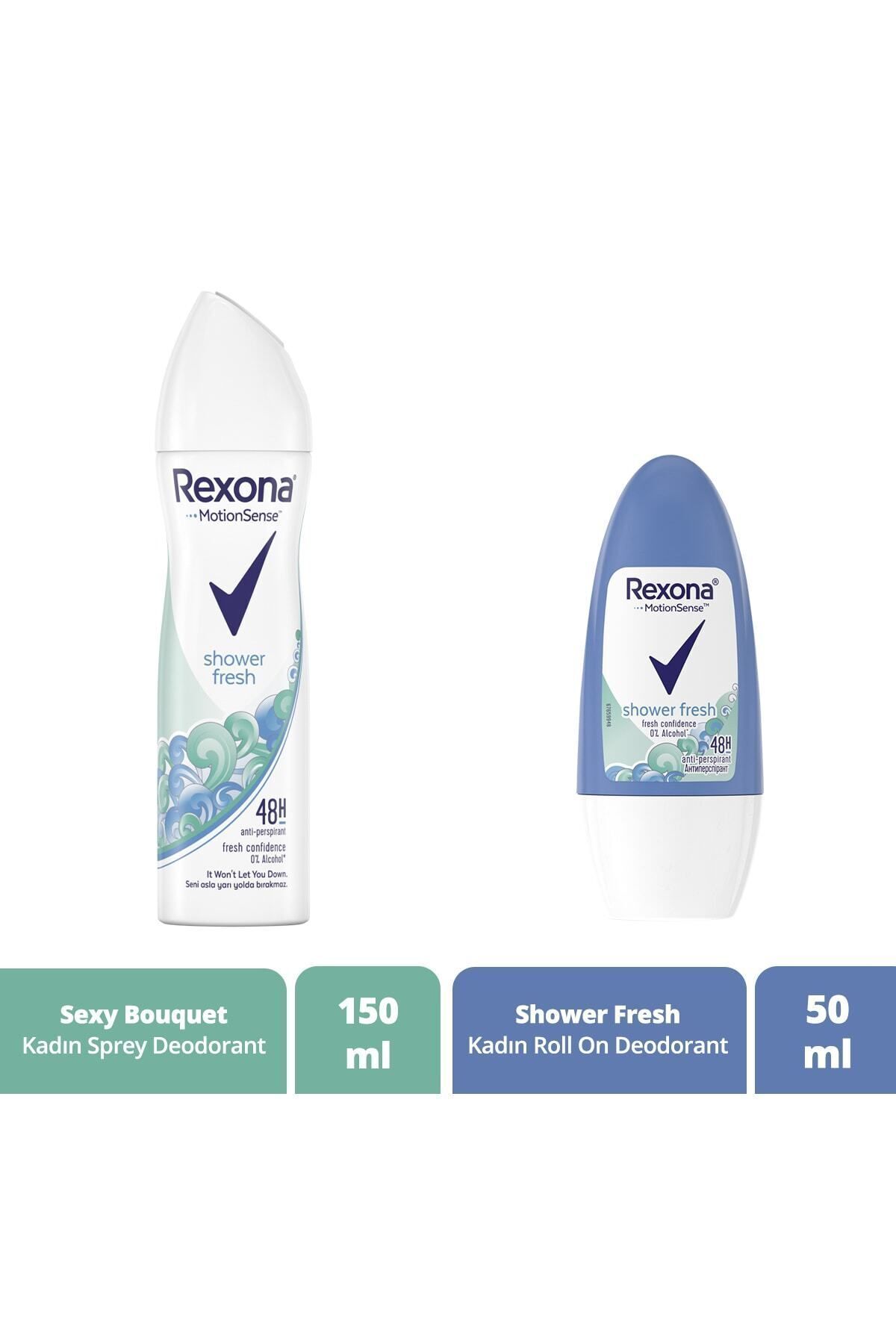 Rexona Shower Fresh Kadın Sprey Deodorant 150 ml + Kadın Roll On ...
