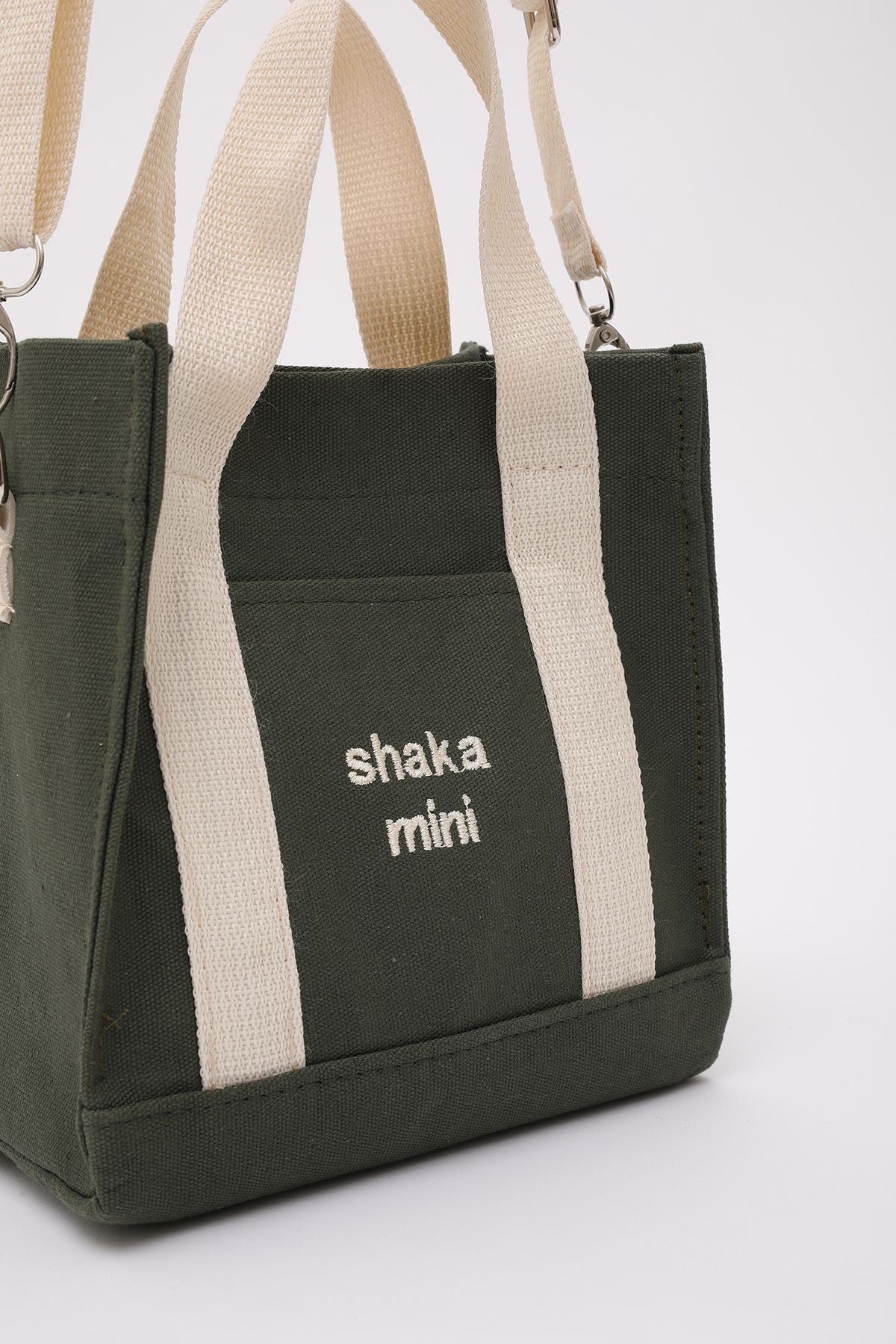 Shaka Shk145 Mini 2 - Khaki Green Canvas Bag Hand, Arm and Shoulder Bag ...
