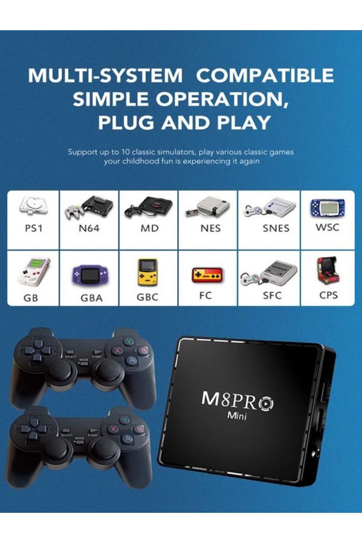 ULTRATEKNO M8PRO Mini 2.4G 10K ultra HD 64 GB TV BOX + GAME BOX android 12.1 TV + Oyun Konsolu ...