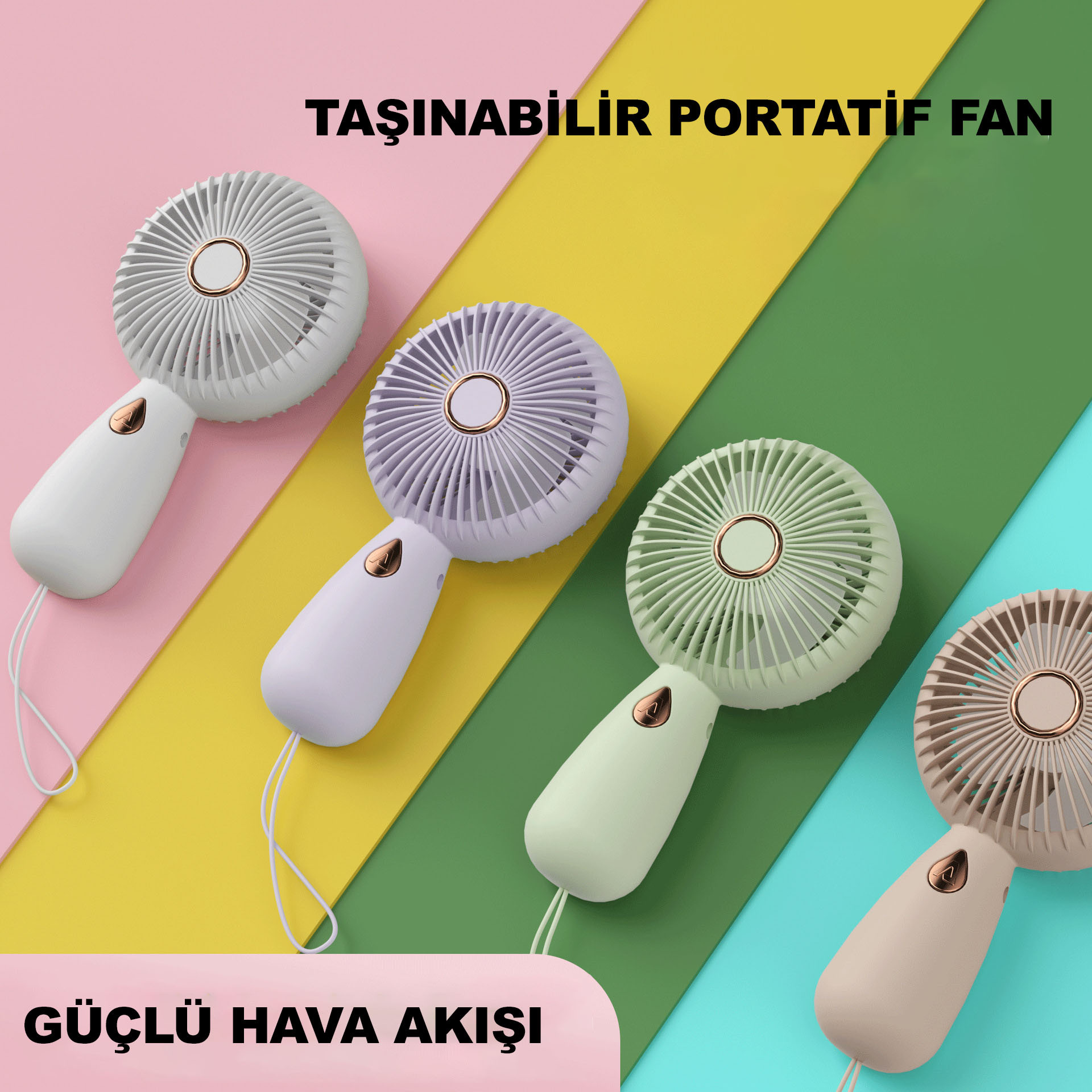 ROBEVE Mini Vantilatör Şarjlı Yüksek Fan Gücü Tutmalı Fan Mini Fan ...