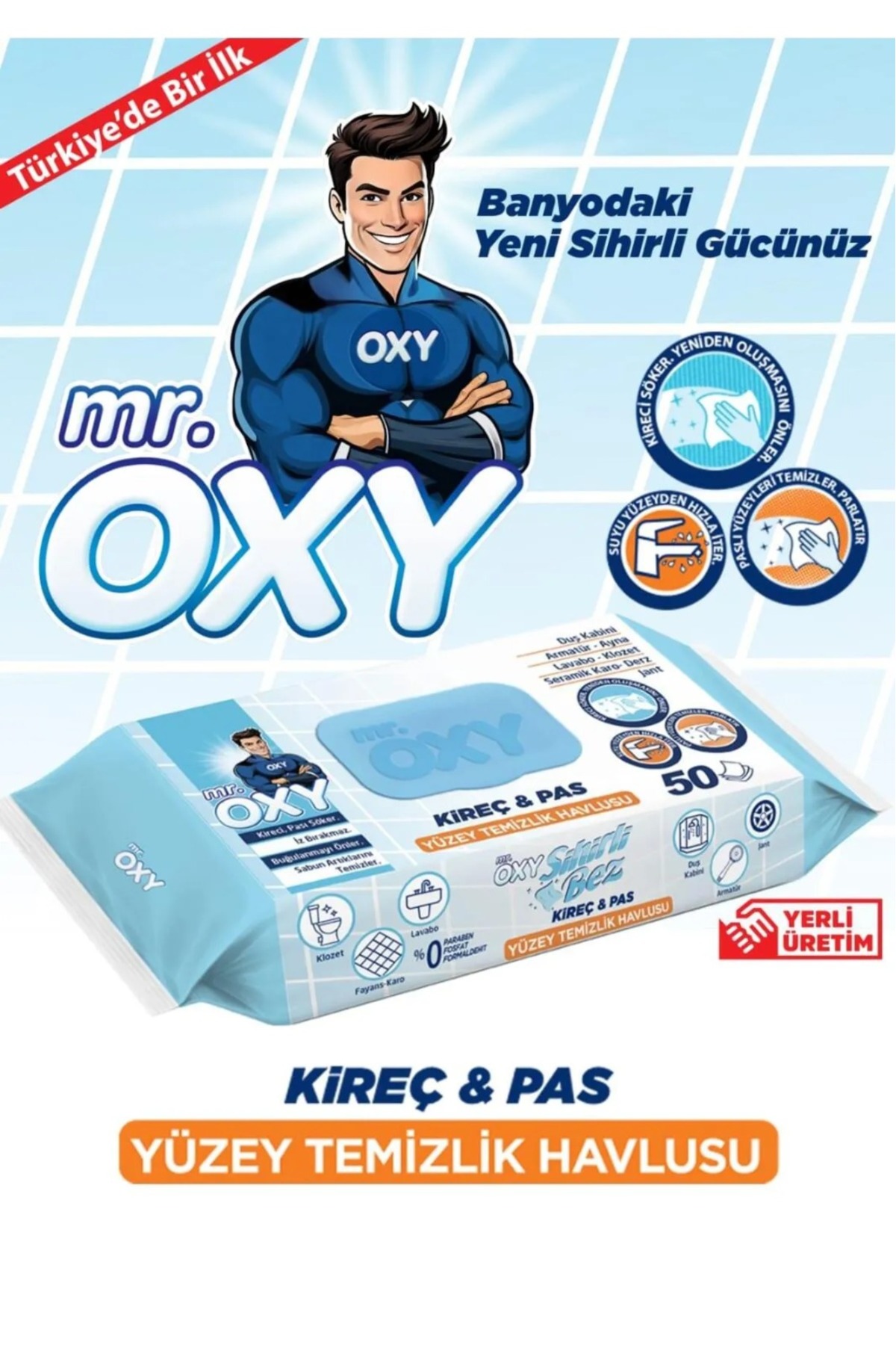 MR.OXY MR. OXY KİREÇ & PAS YÜZEY TEMİZLİK HAVLUSU 50 'Lİ - Fiyatı ...