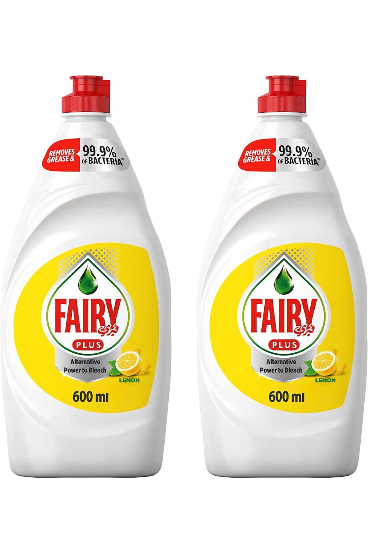 Fairy Dishwashing Liquid | Lemon | 600 ml x 2 | Value Pack Grease ...