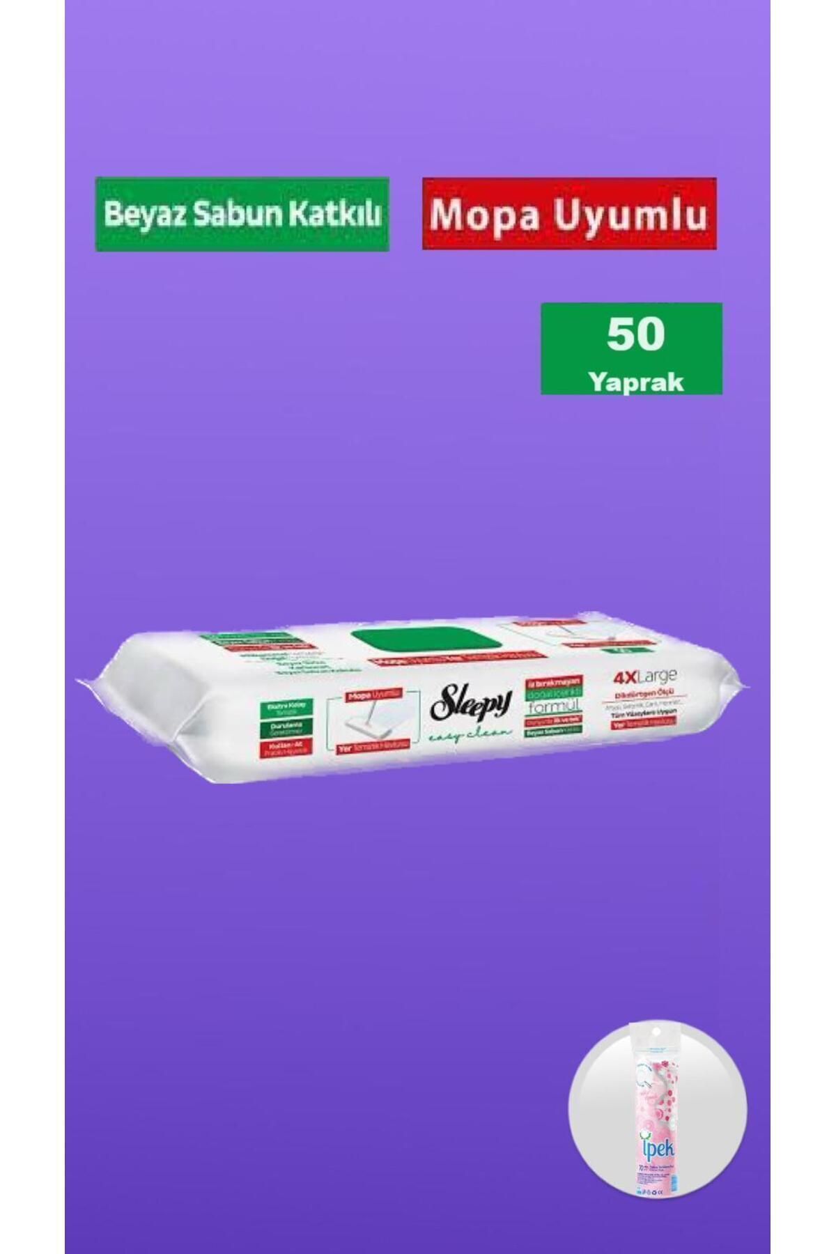 Sleepy SleepyEasy Clean Beyaz Sabun Katkılı Mopa Uyumlu Yer Temizlik Havlusu 50 Yaprak HEDİYELİ ...