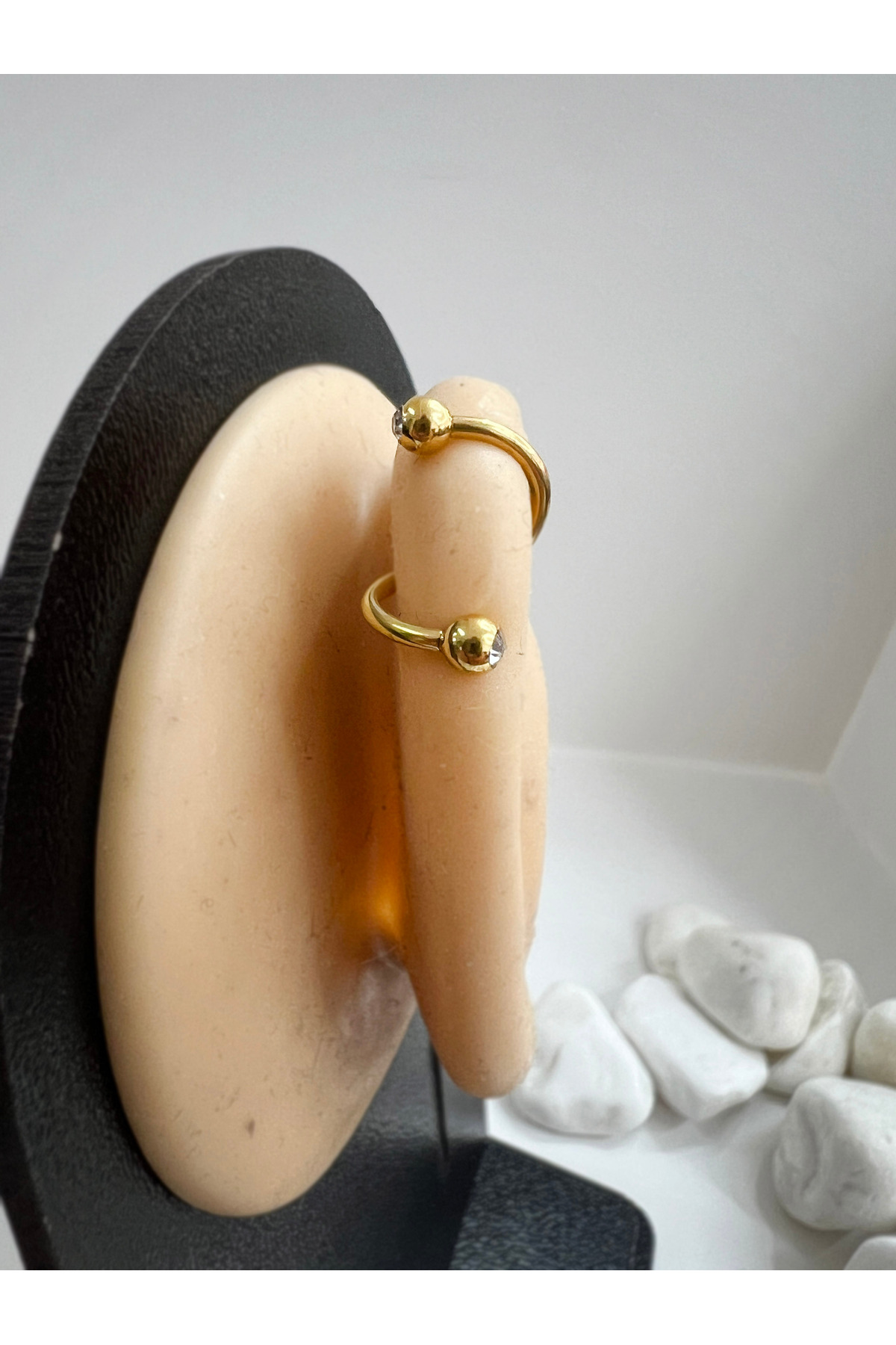 Karınca Piercing Taşlı Spiral Kıkırdak Conch Orbital Dudak Kulak Helix Piercing İlk Delim ...