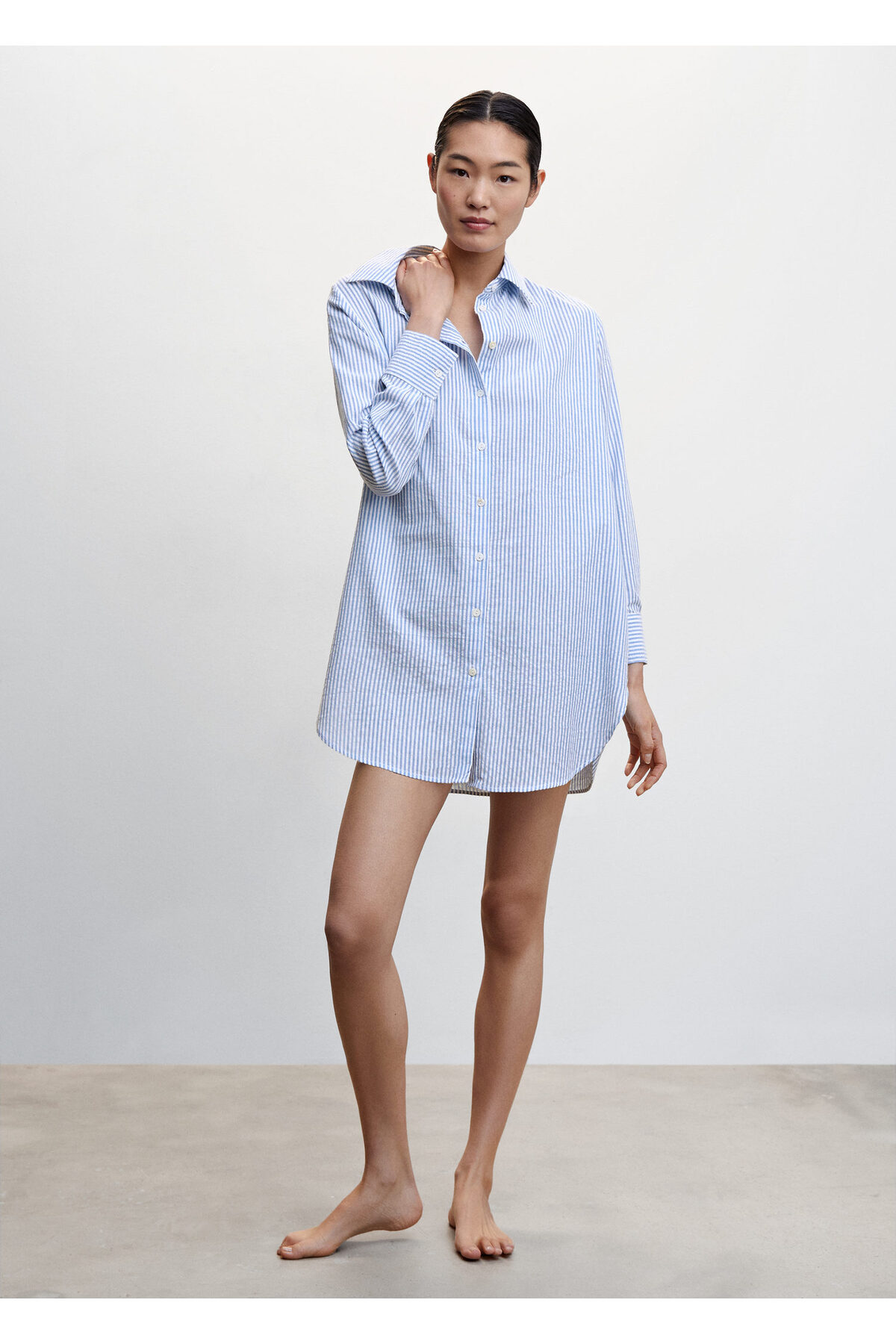 MANGO Mavi Kadın Gecelik 47085929 Fiyatı, Yorumları - Trendyol