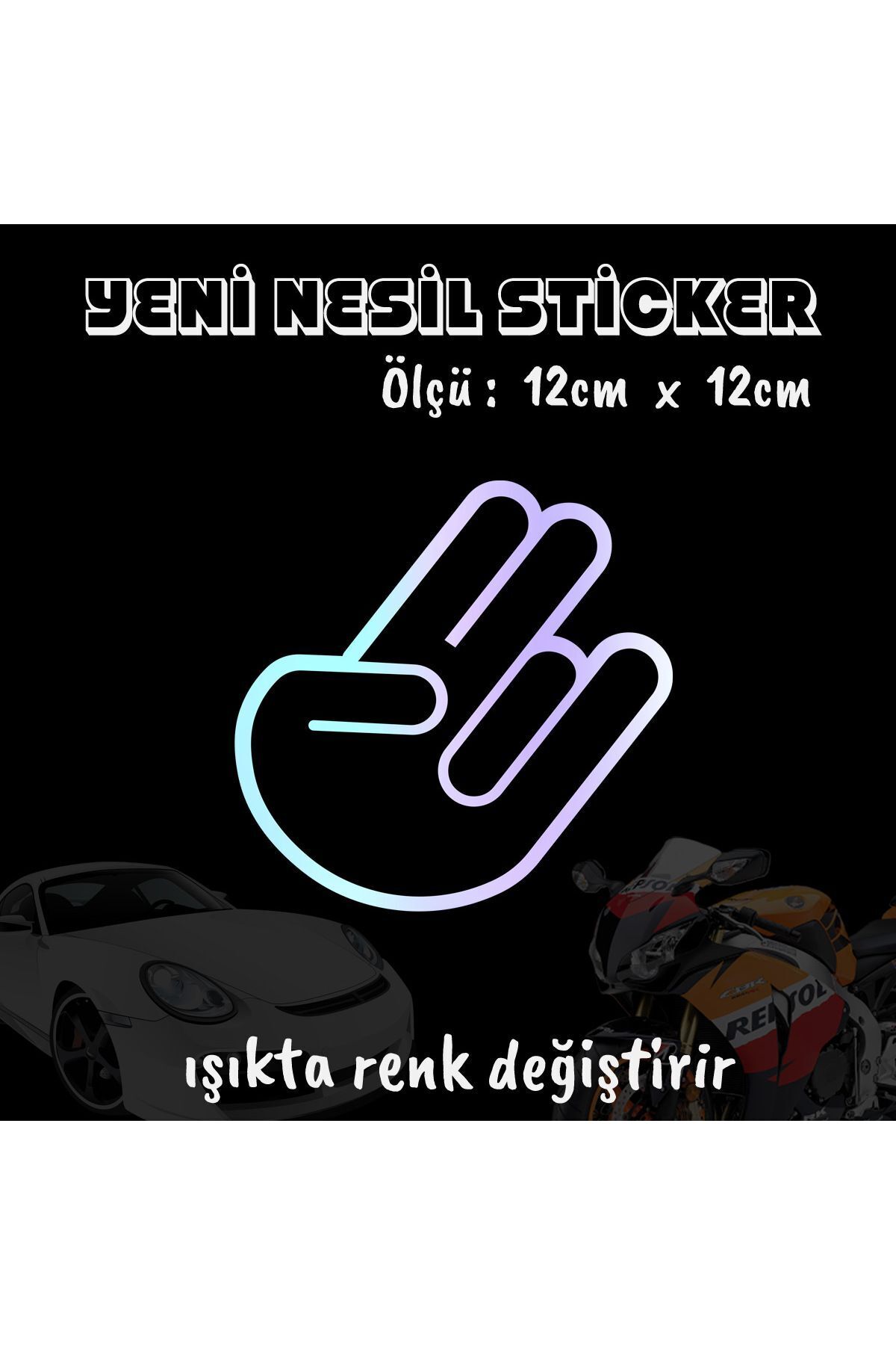 Fresh Jdm El Işaret Etiket Yapıştırma Oto Sticker 2adet Hologram Etkili Tablet Pc Motosiklet ...