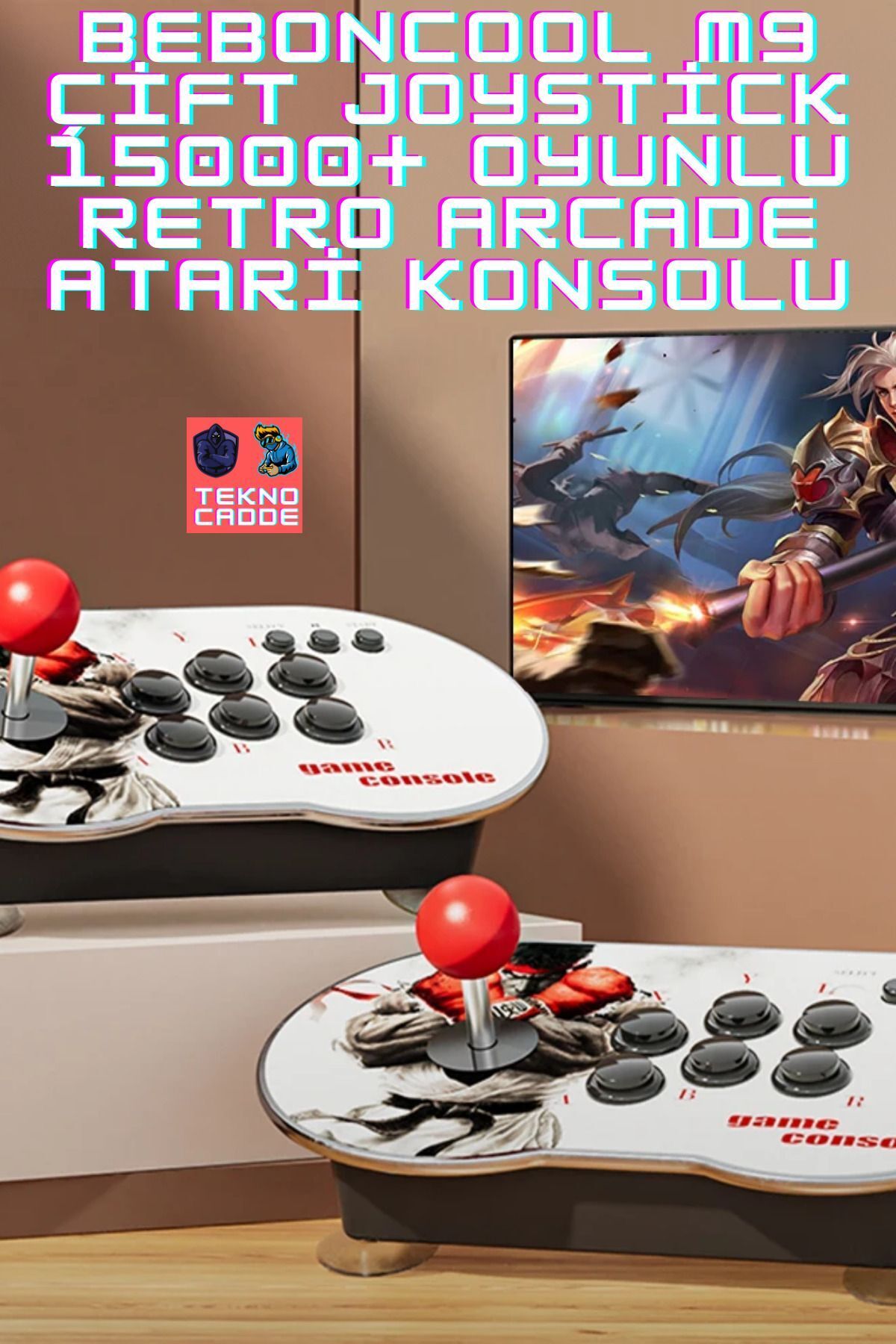 beboncool M9 64GB Çift Joystick 4K HDMİ 15000+ OYUNLU RETRO ARCADE OYUN ...
