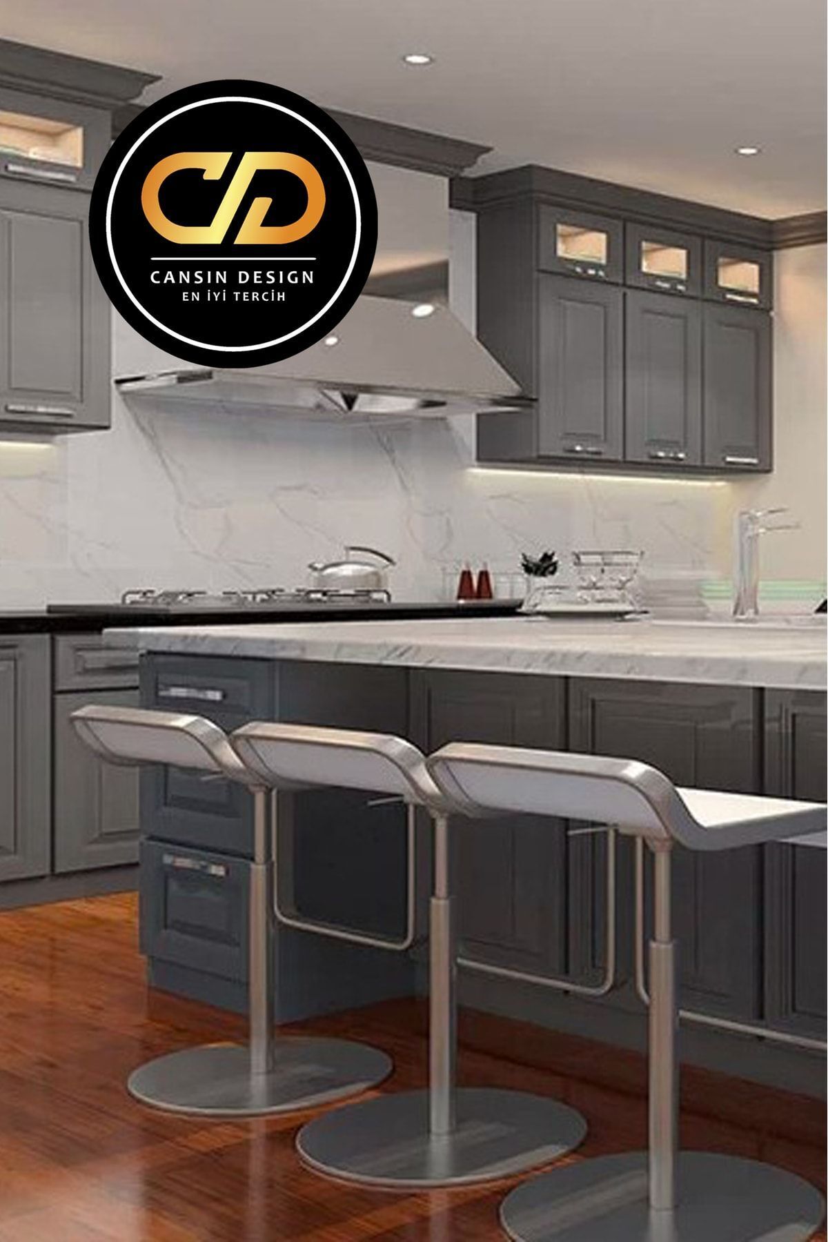 JANSIN HOME Mat Antresit Gri Folyo Dolap, Masa, Beyaz Eşya, Tezgah ...